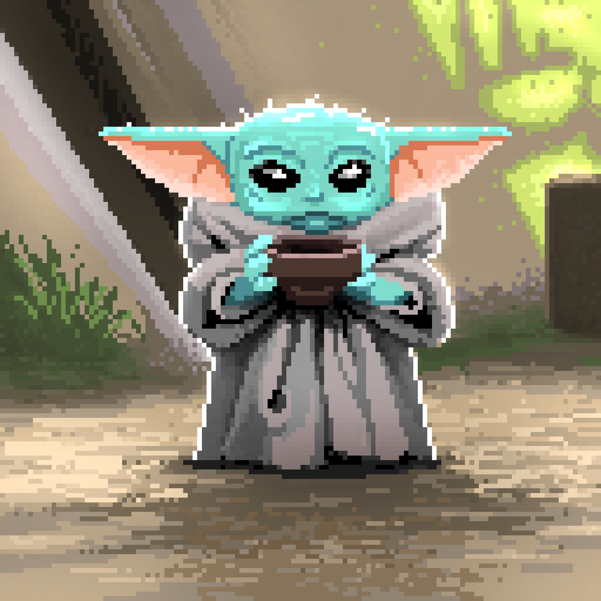 ArtStation - BABY YODA, pixelart exercise