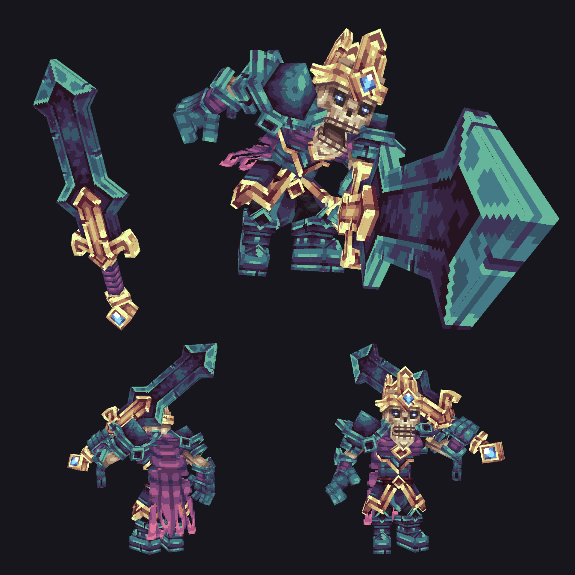 how to draw minecraft skeleton king