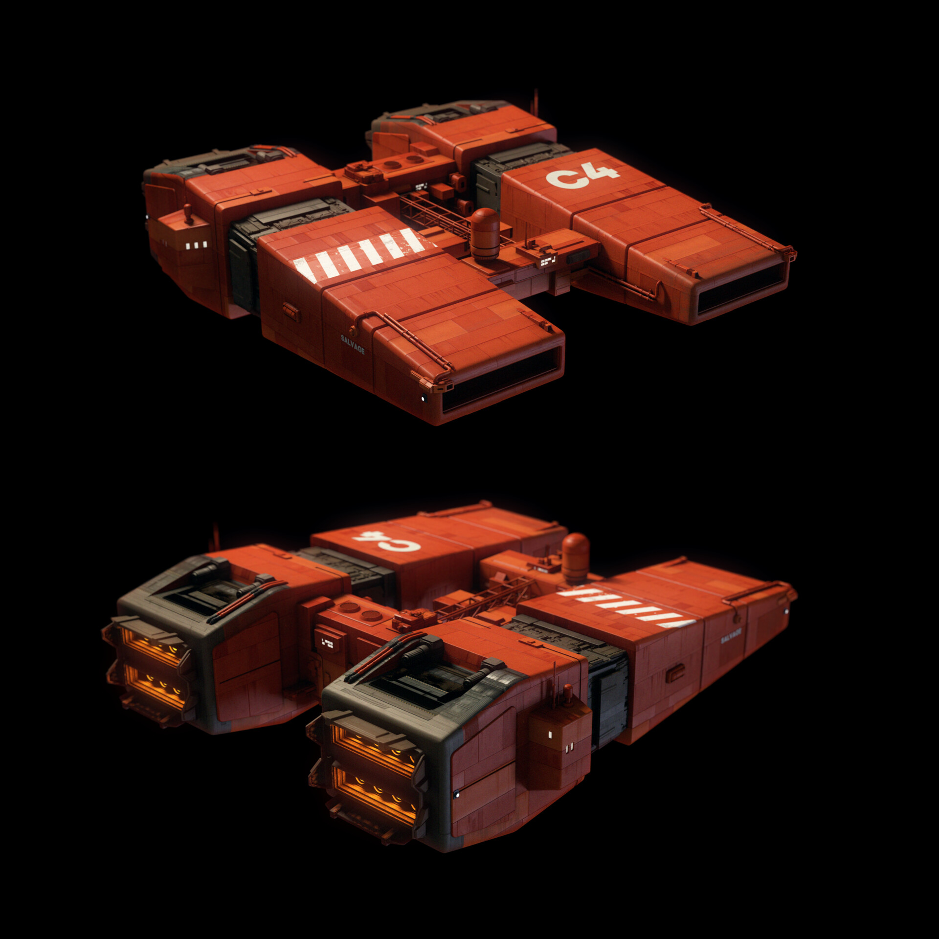 ArtStation - WIP: Deep Space Salvage Tug