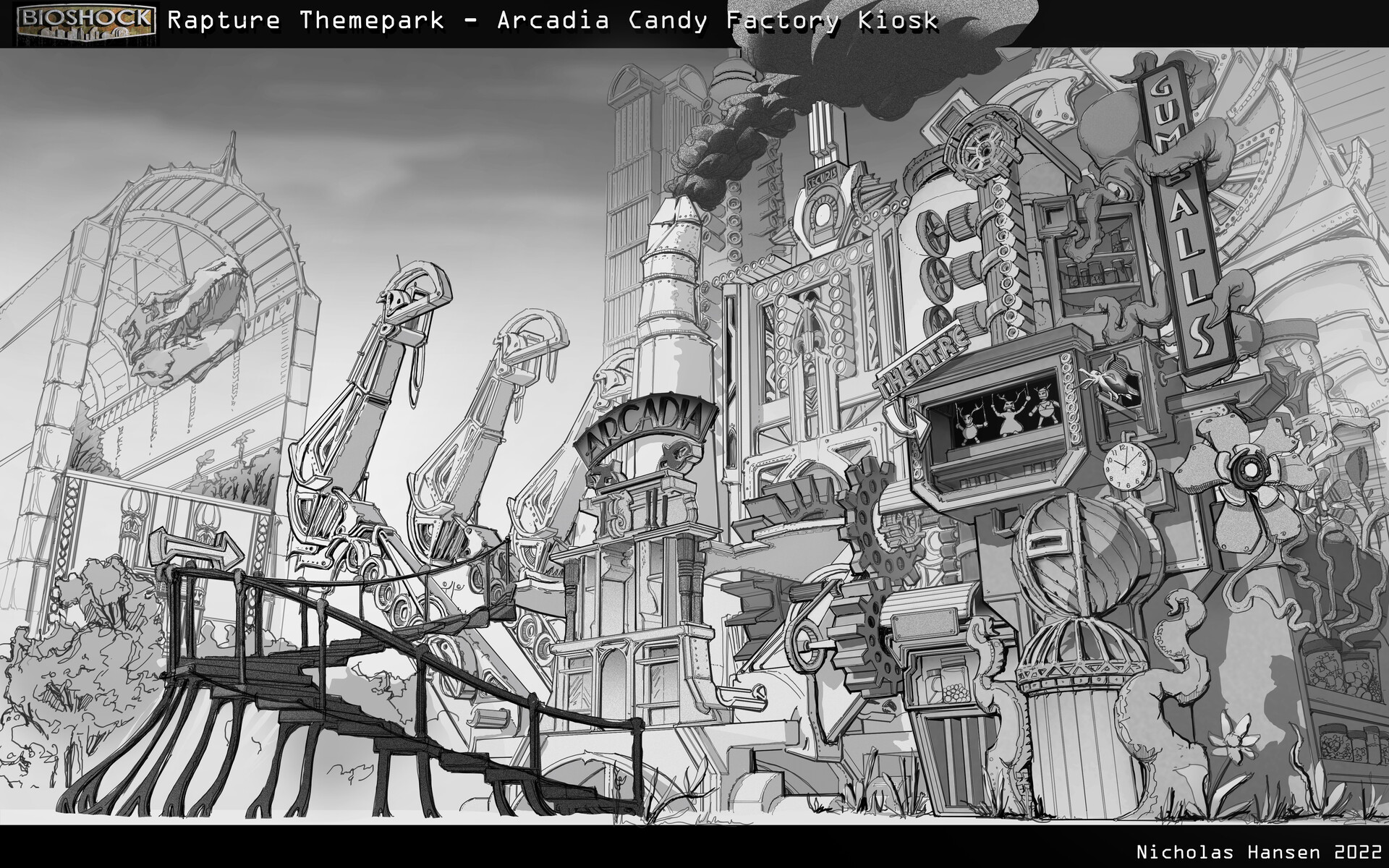 ArtStation - Bioshock Rapture Theme Park Design