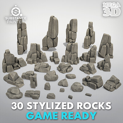 3D Models by 3D Landscape - 9 Erosion Rocks - 231122