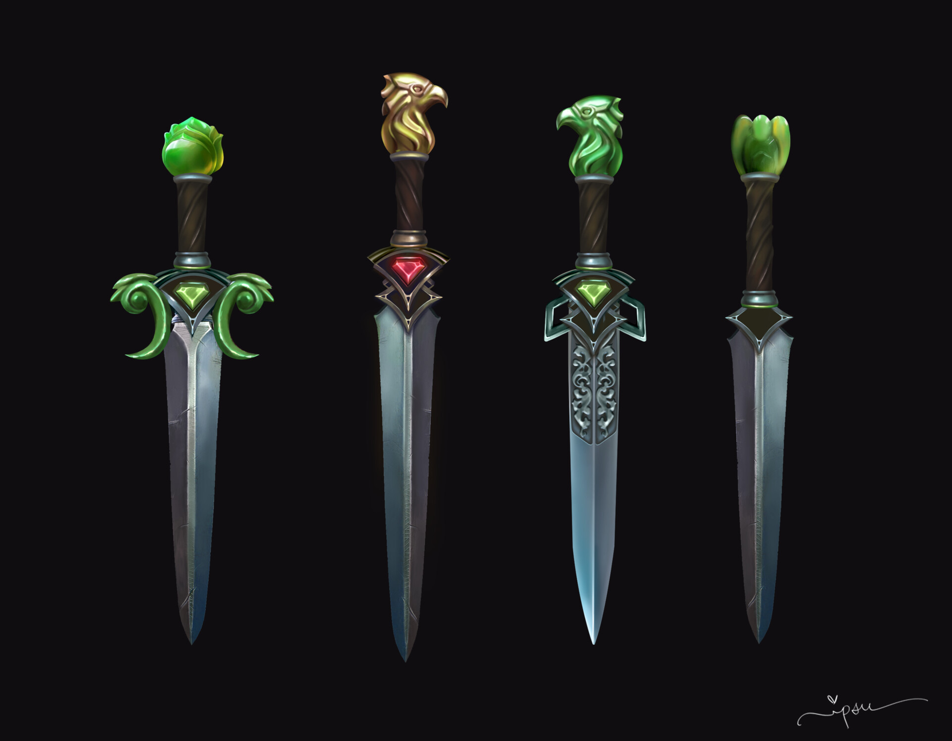 Ipsita Patra - Weapon Art | Daggers | Jade Plume and Nilt Dirk