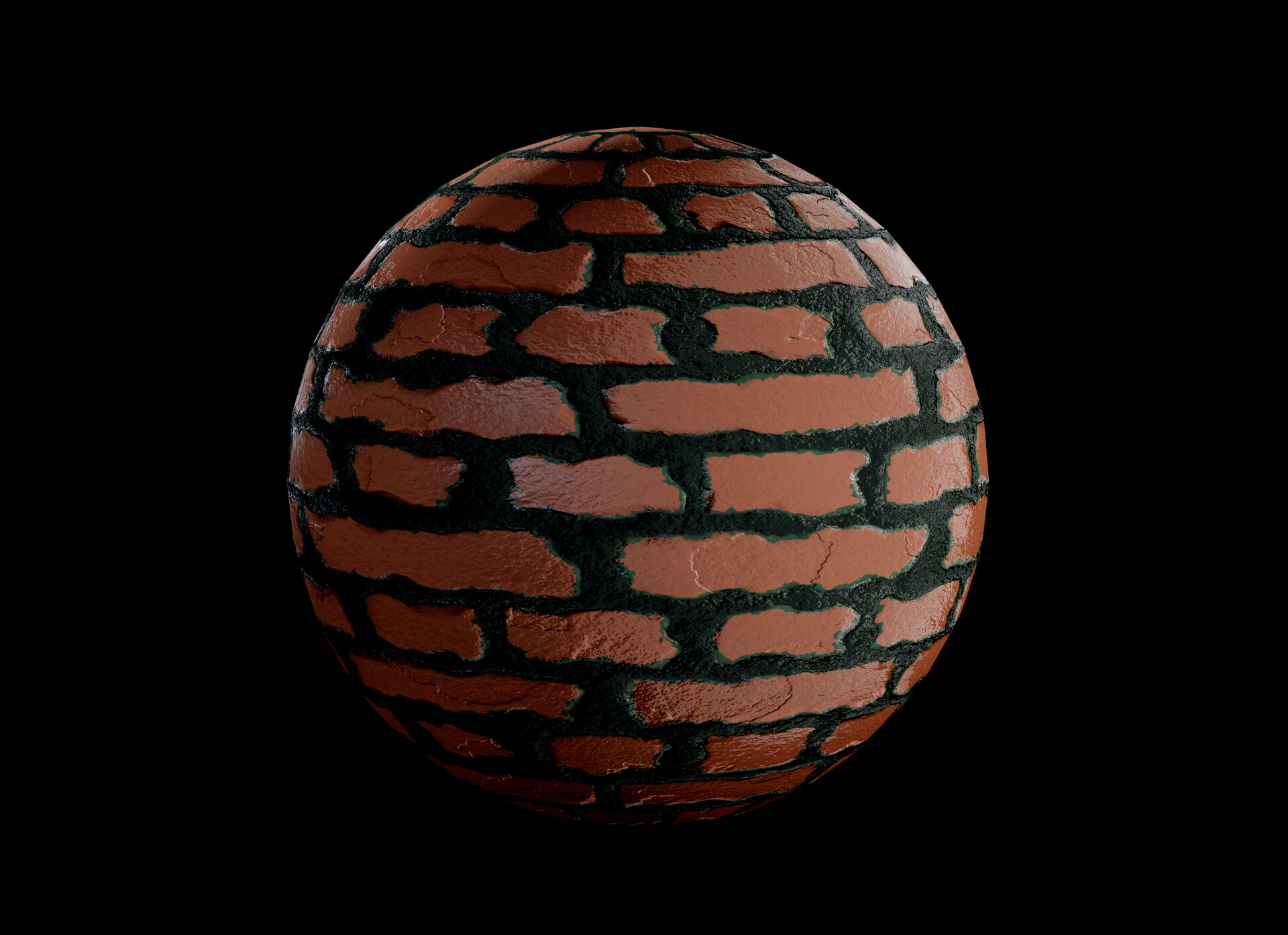 ArtStation - Brick texture with green moss