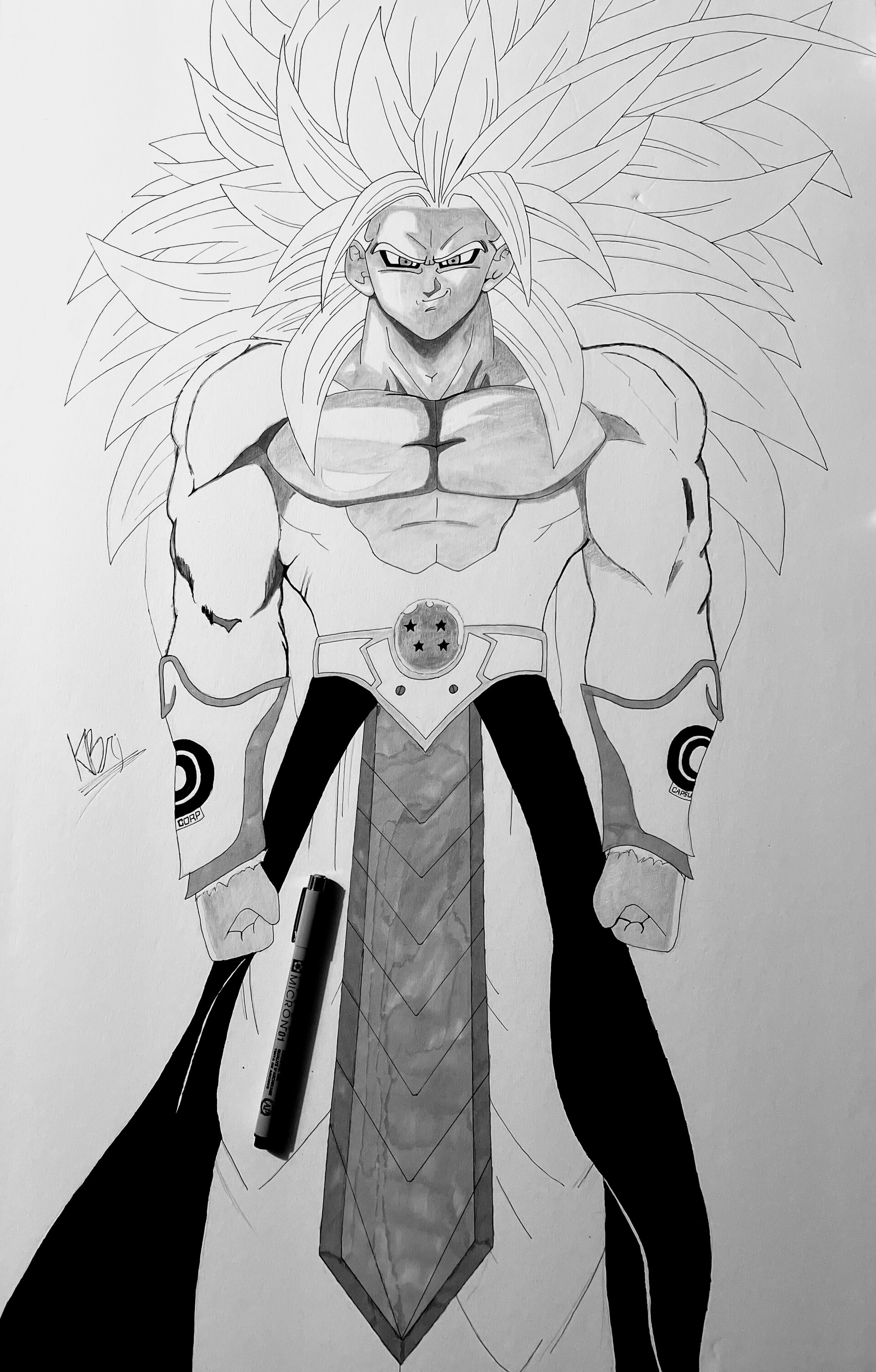 how to draw goku super saiyan 5