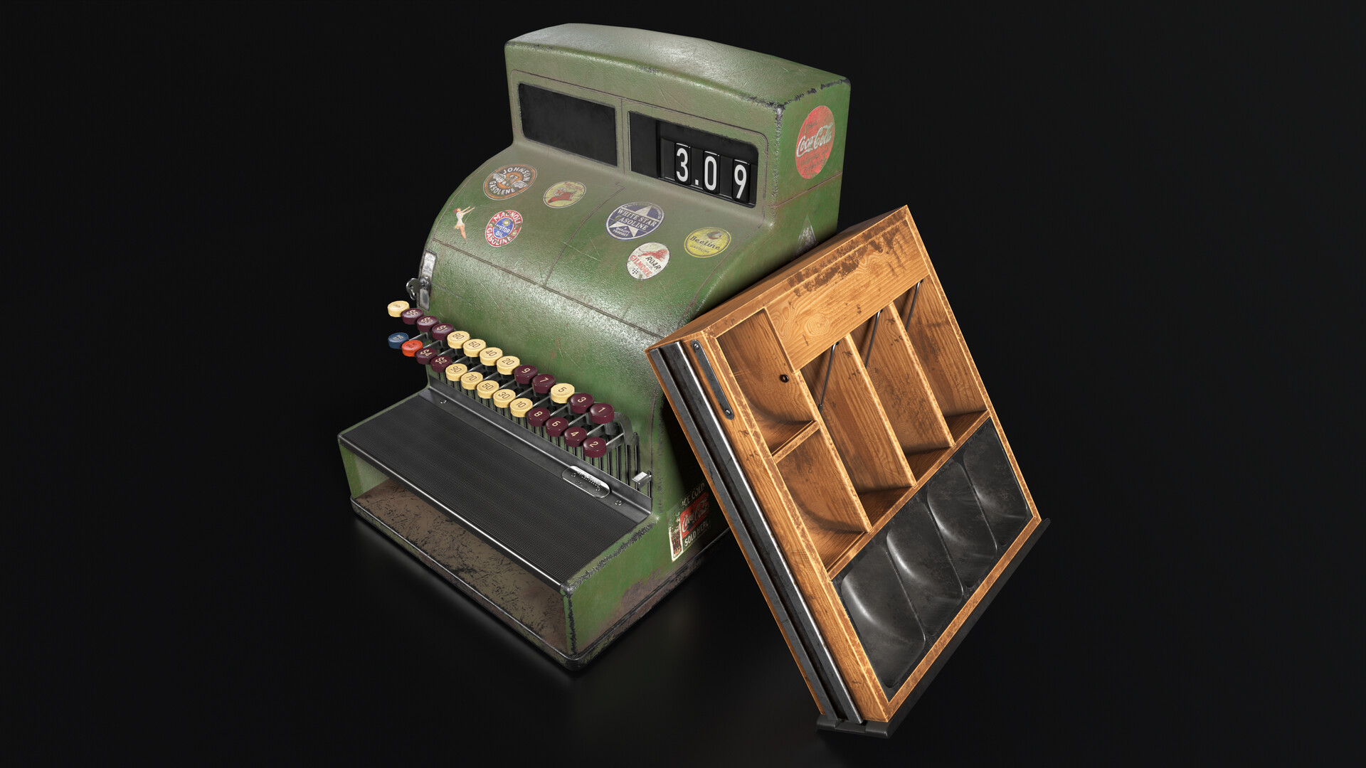 ArtStation - 1950s National Cash Registor