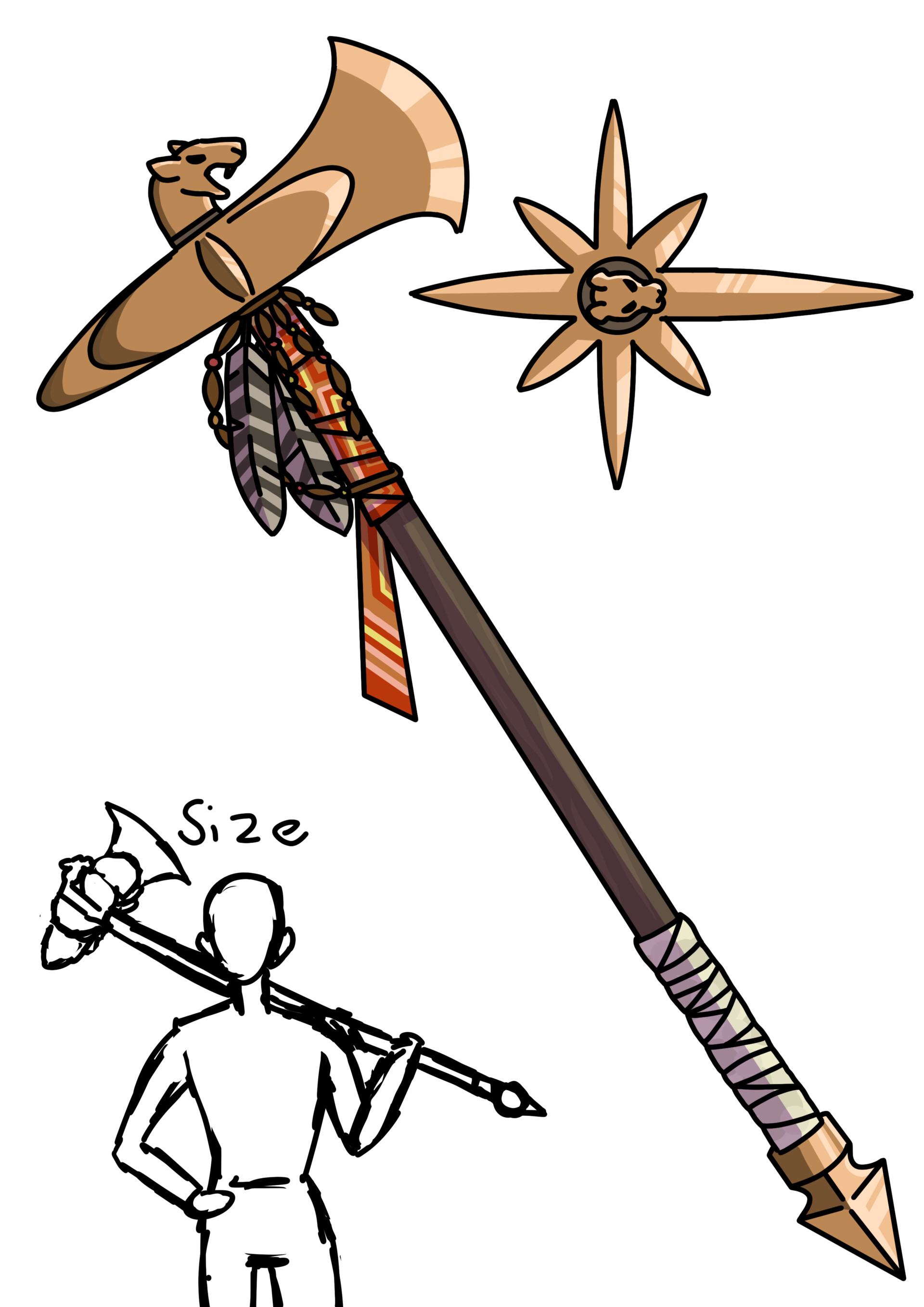 ArtStation - Incan inspired weapon concepts