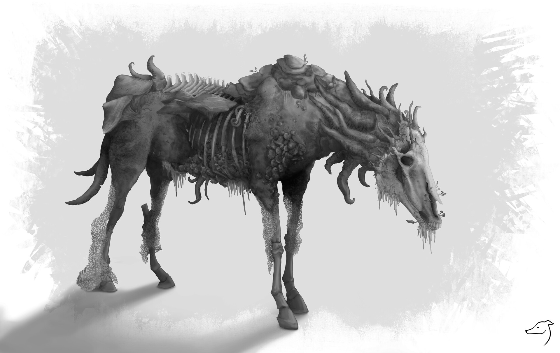 how to draw a zombie horse