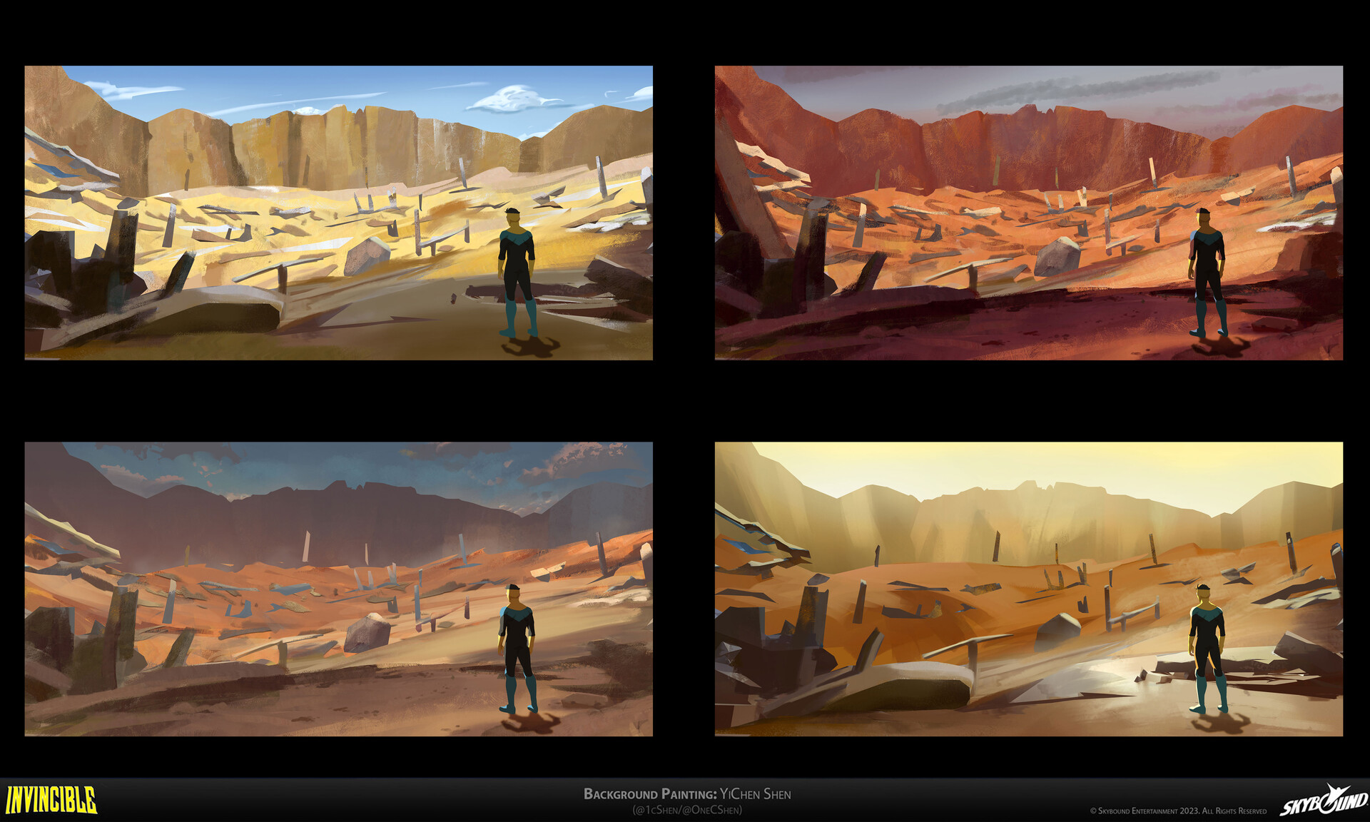 destroyed city background invincible