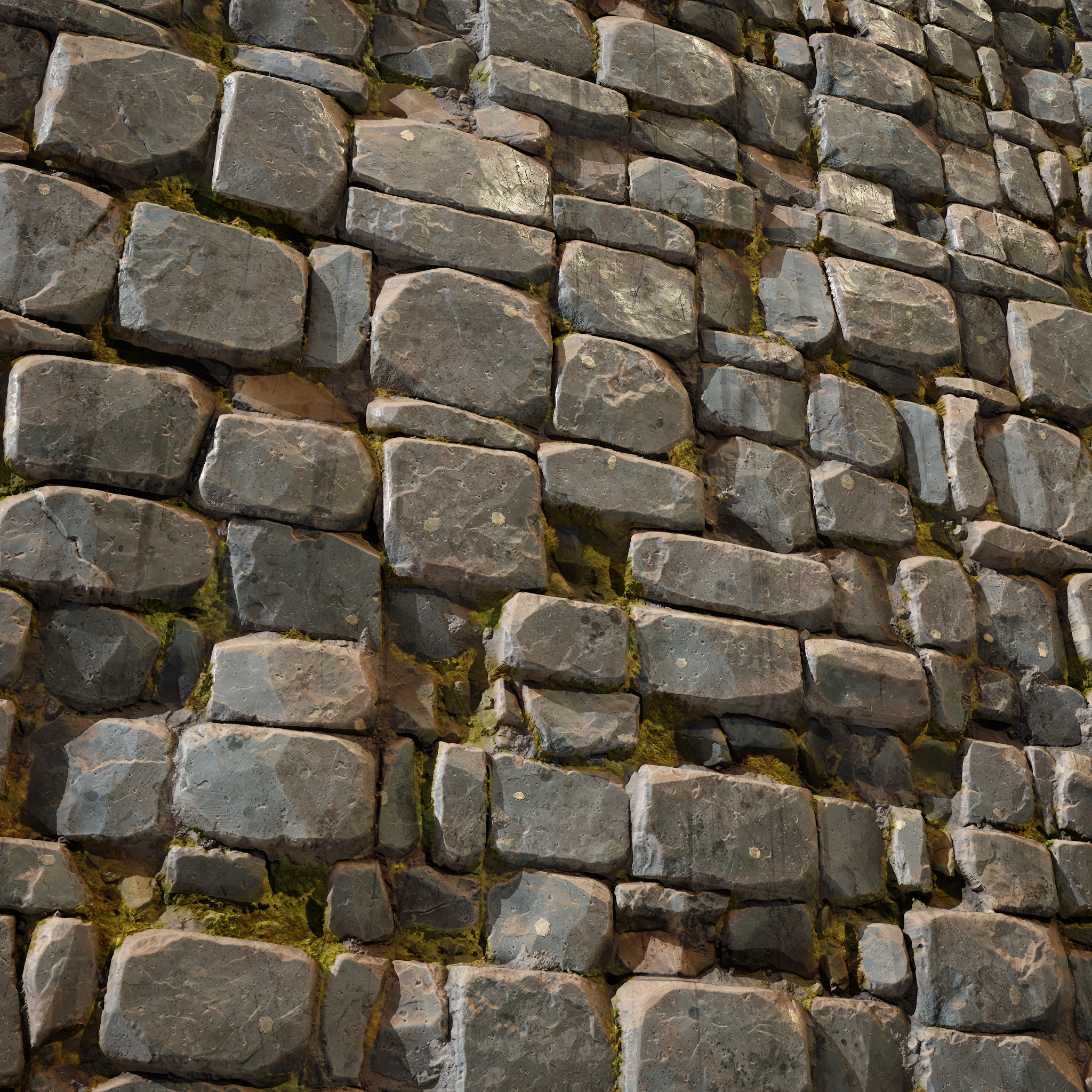 zeqi mu - Mossy stone wall (100% substance designer)（材质）