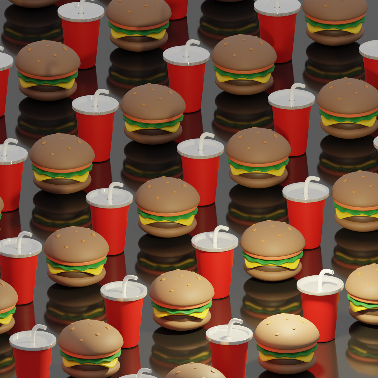 ArtStation - Delicious Hamburger Set