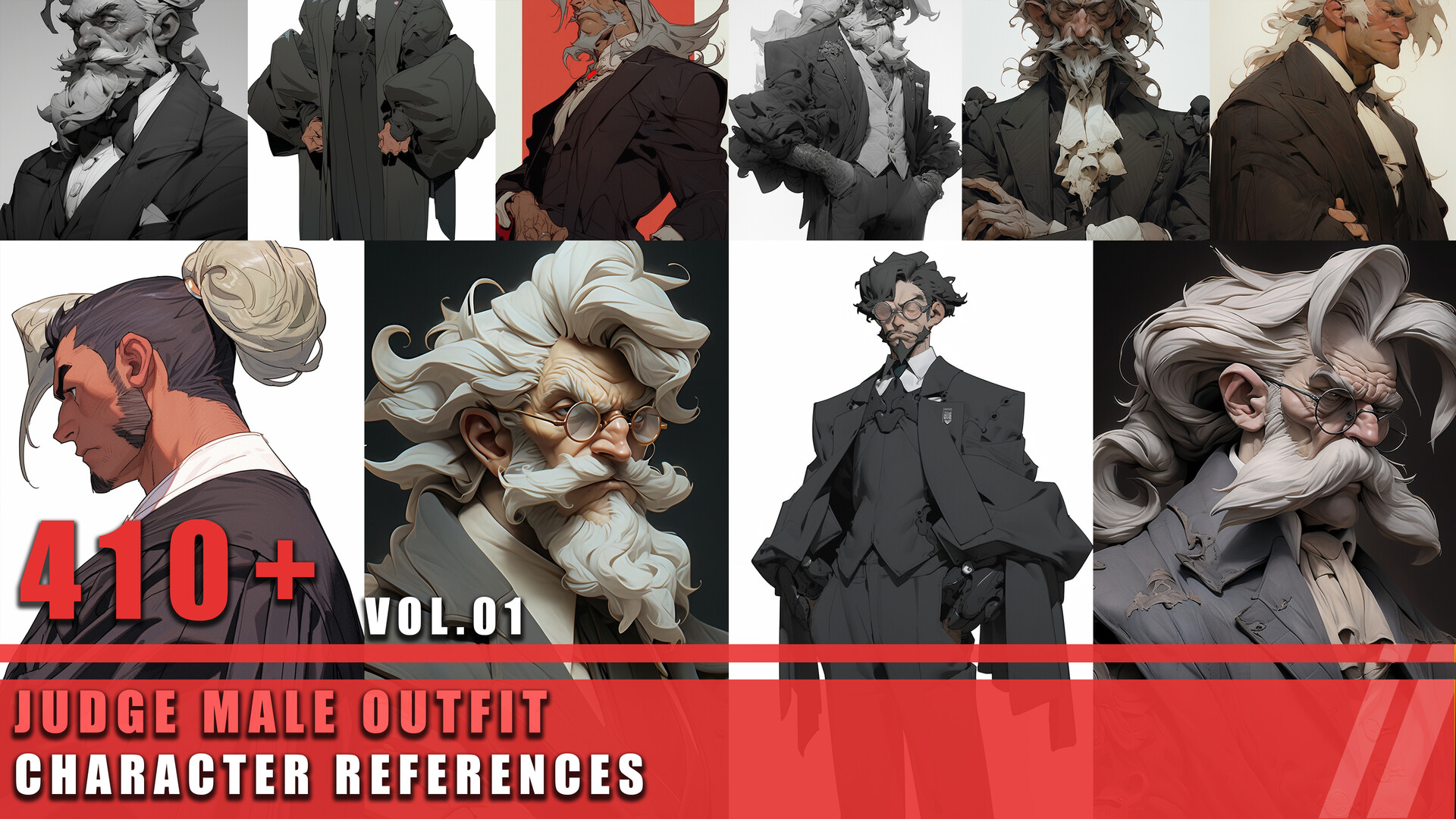 WaterLaw's Studio - 410+ Judge Male Outfit - Character References Vol.01
