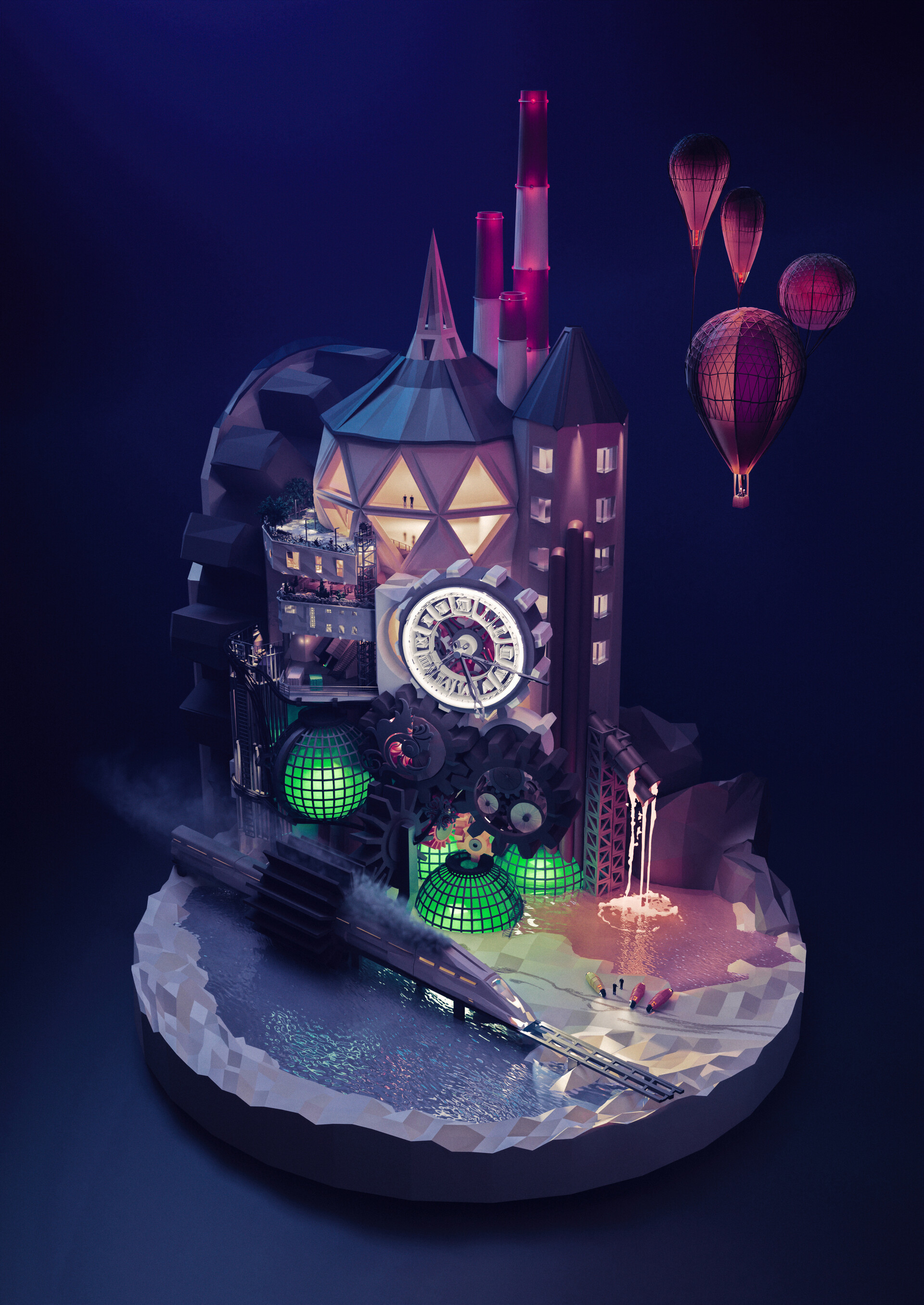 ArtStation - Steam fields scene