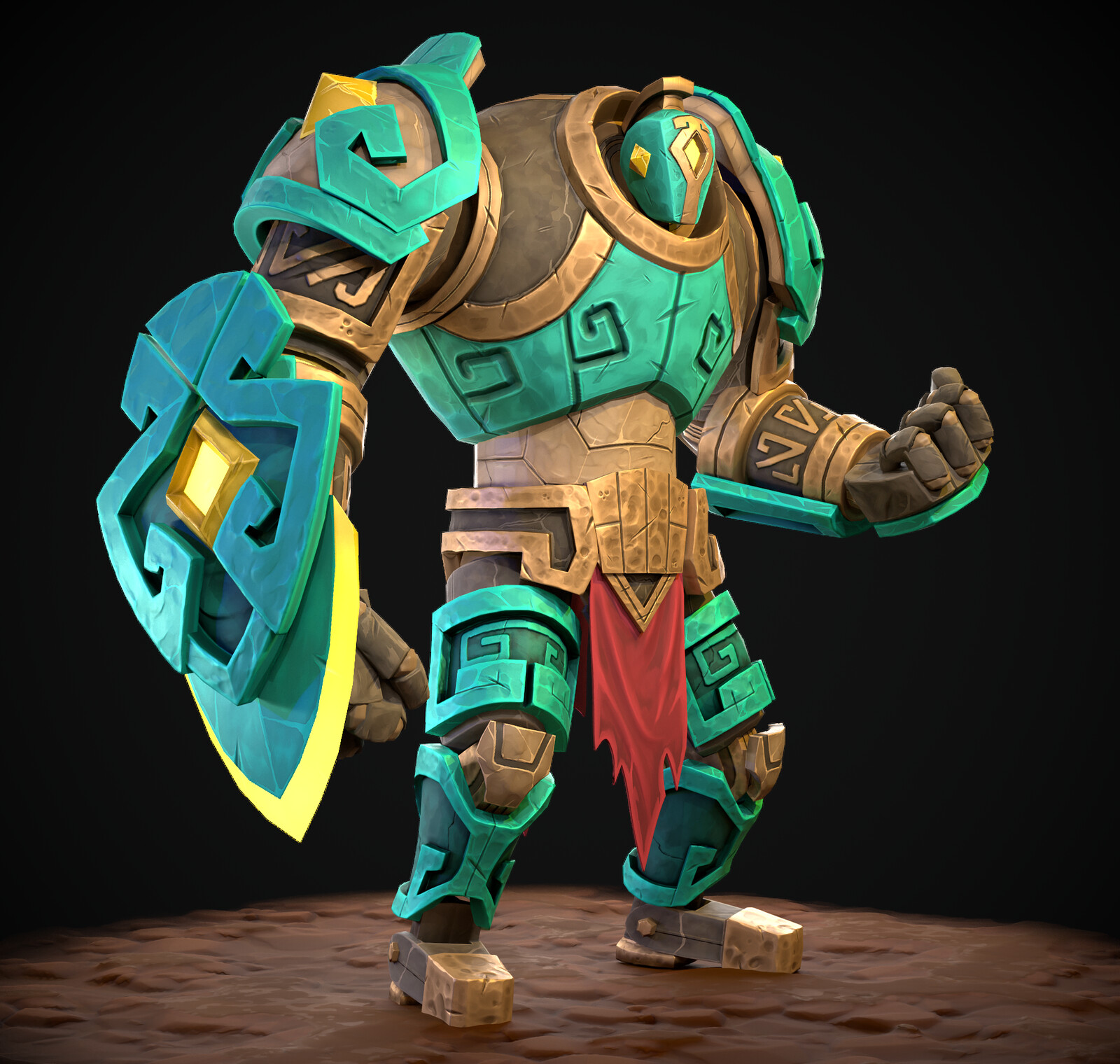 Melih Kan - "Aztec Golem" Stylized Game Character
