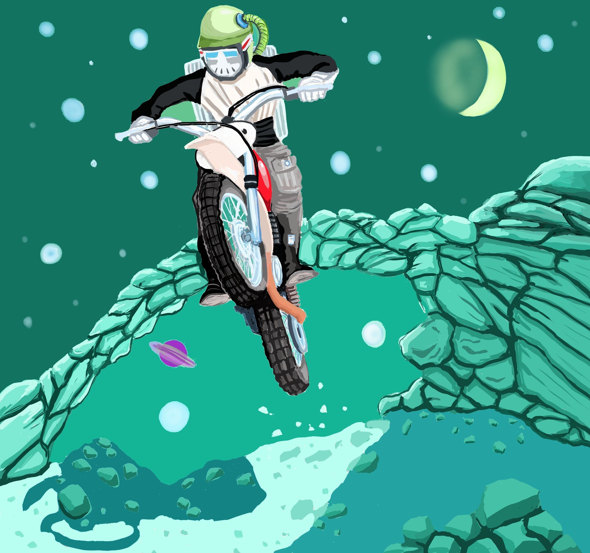 ArtStation - Motorcycle On Alien Landscape