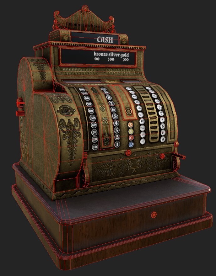 eric garcia - Old cash register Low poly