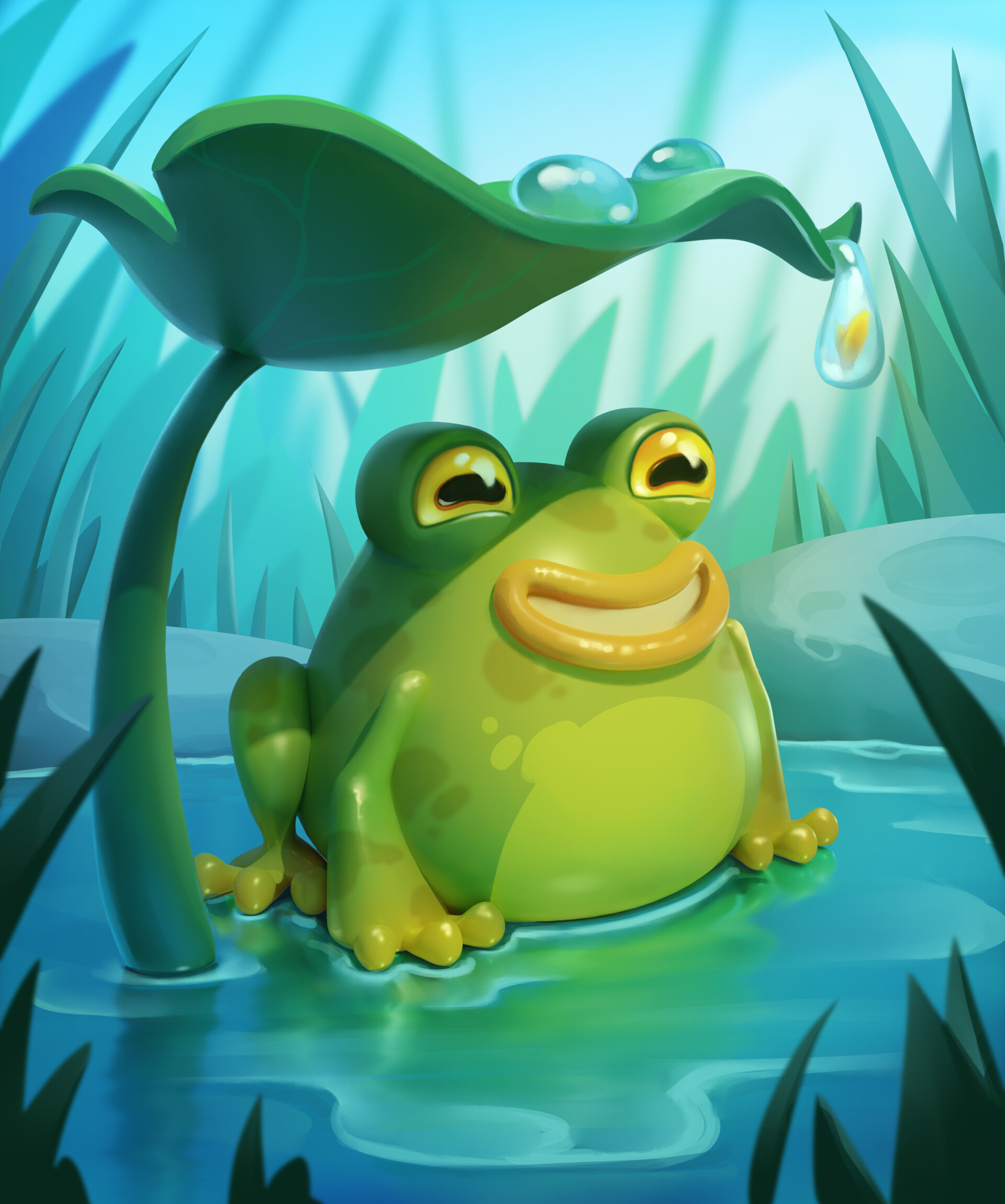 ArtStation - The frog. Tutorial by Eugenia Chernova
