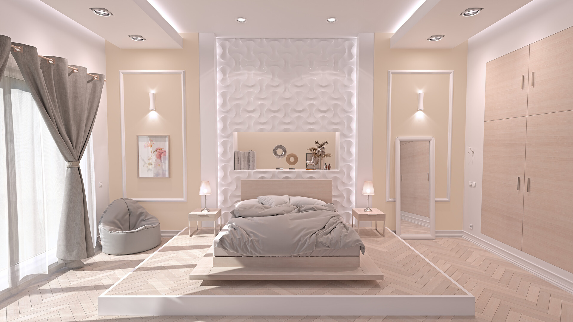 ArtStation - 3D Interior Visualization / Bedroom / Blender