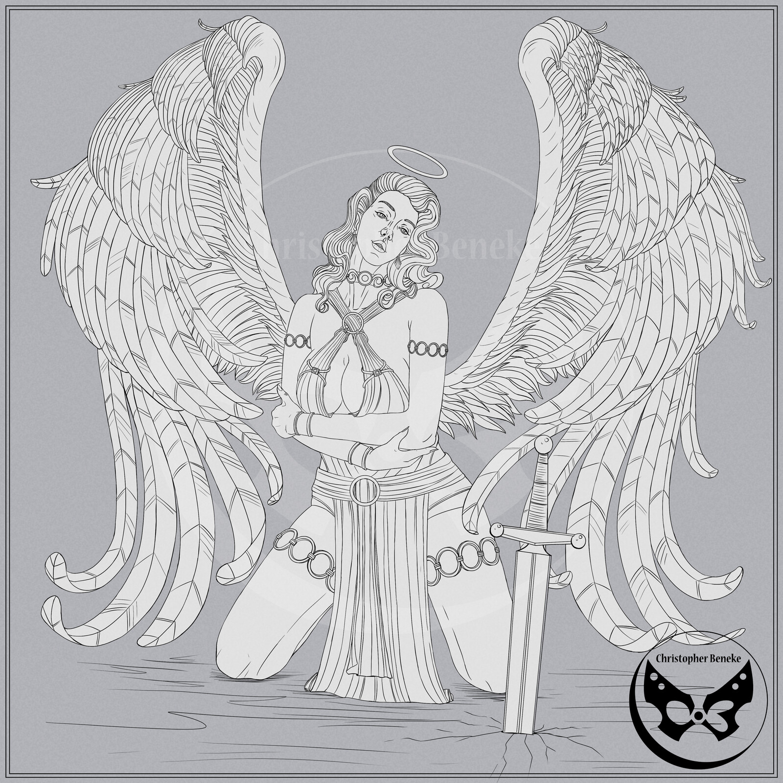 warrior angel coloring pages