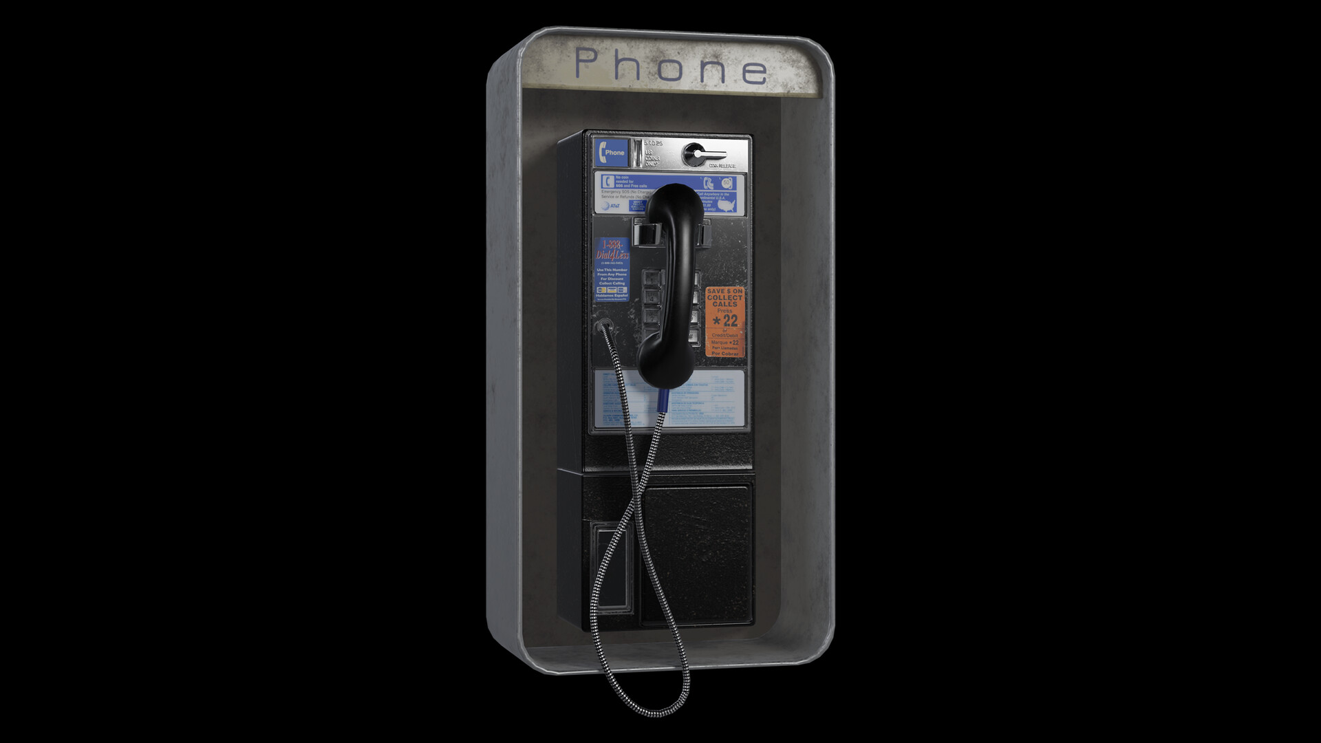 ArtStation - Old american payphone / Lowpoly