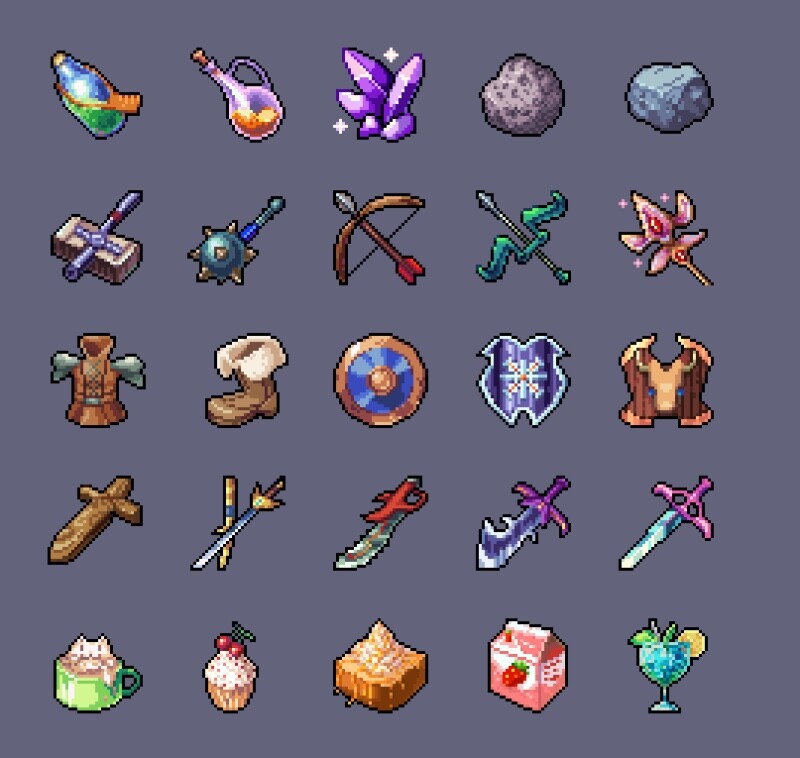 ArtStation - Pixel art items(prop)