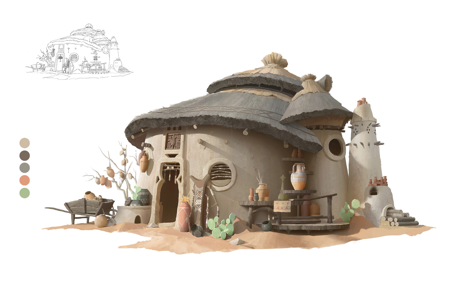 ArtStation - dogon部落制陶小屋 Dogon Tribe Pottery House