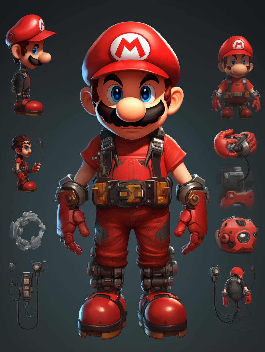 ArtStation - [AI] Mario Cyber Concept