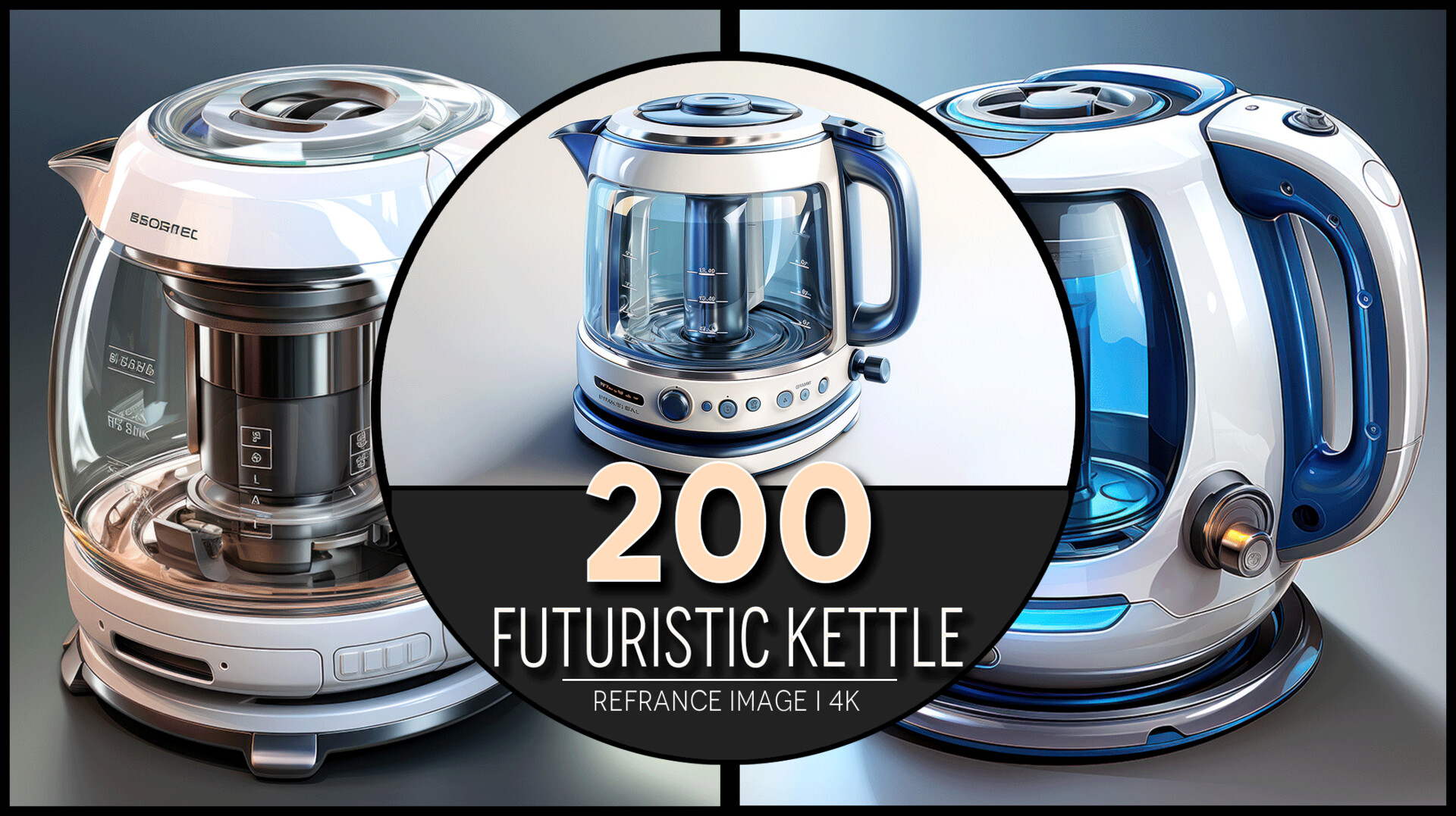 Pixel Ref - Futuristic Kettle 4K Reference/Concept Images