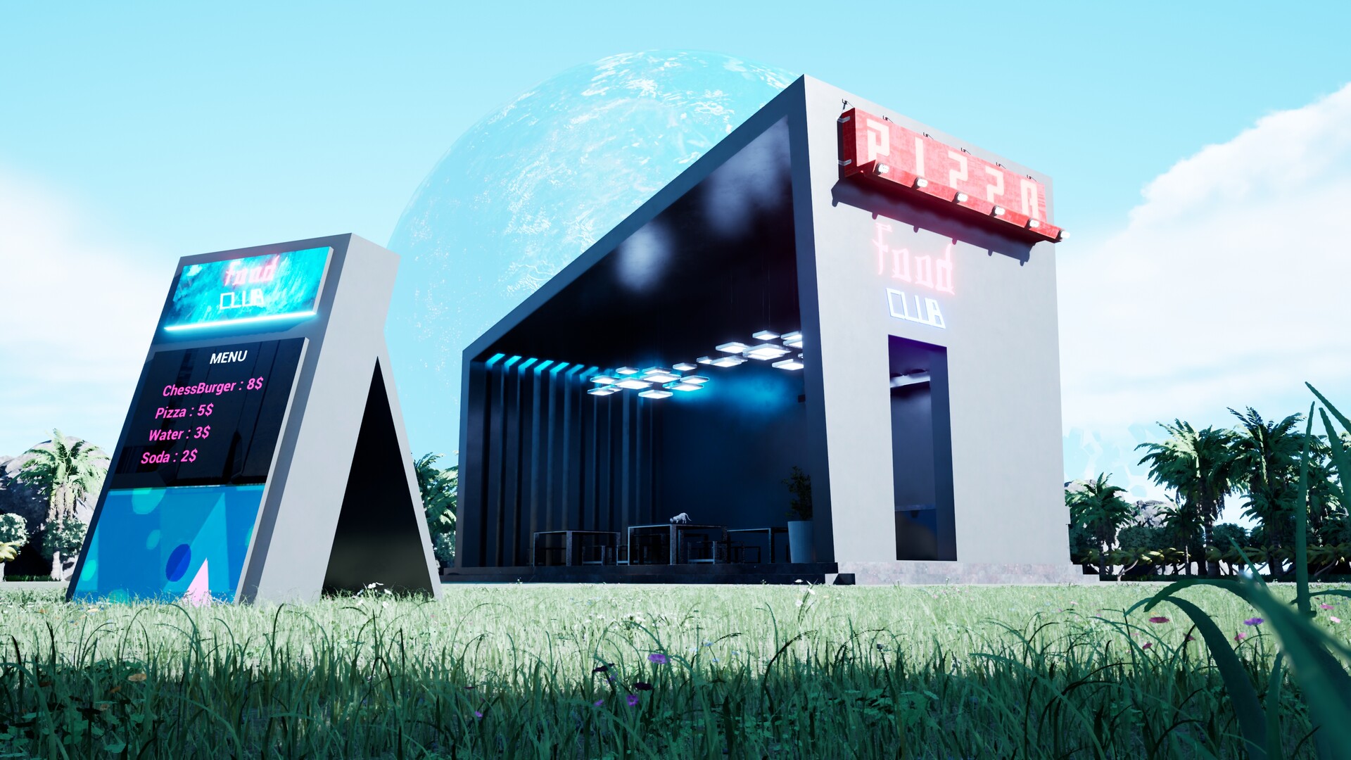 ArtStation - Sci-fi Cafe