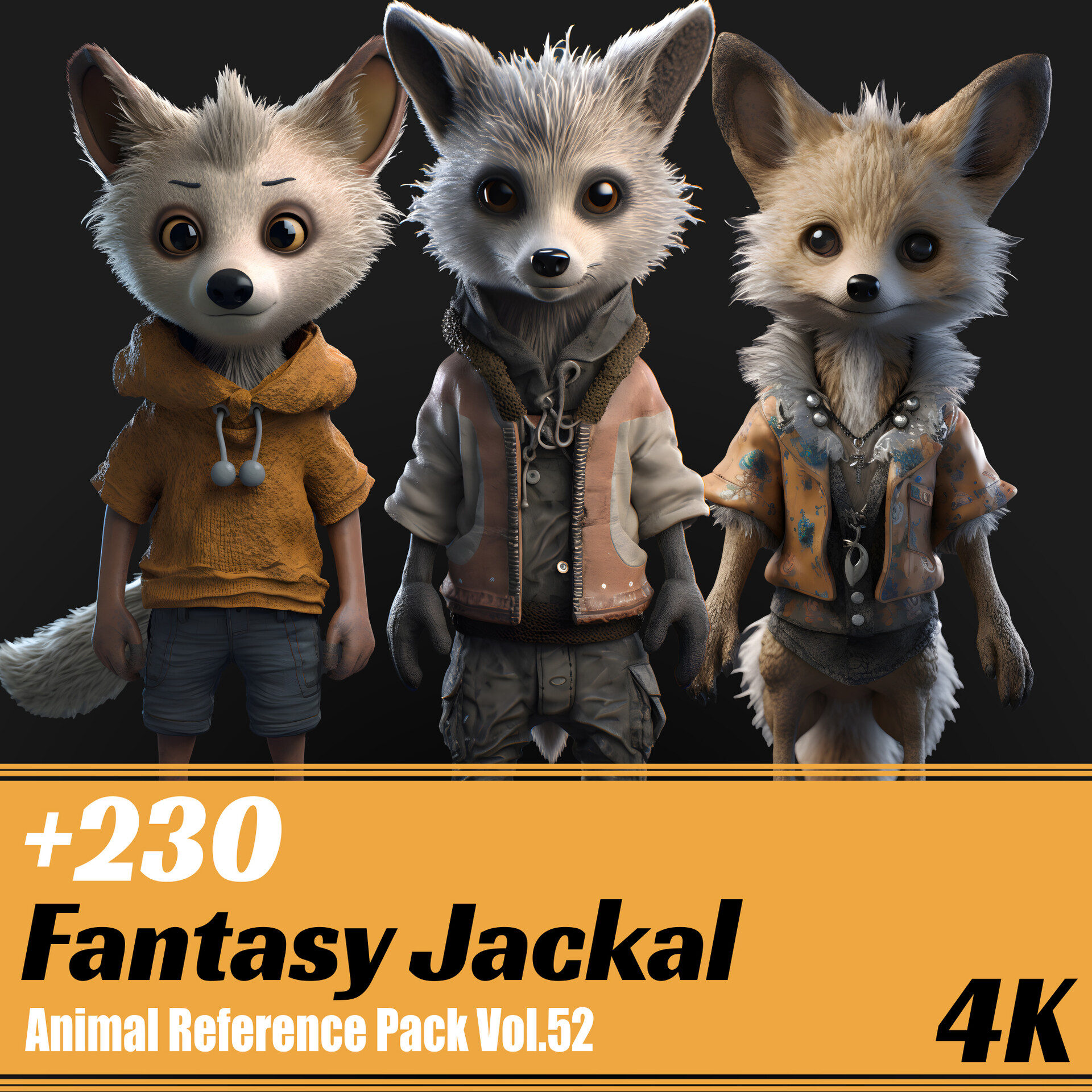 ArtStation - +230 Fantasy Jackal | 4K | Animal Reference Pack Vol.52