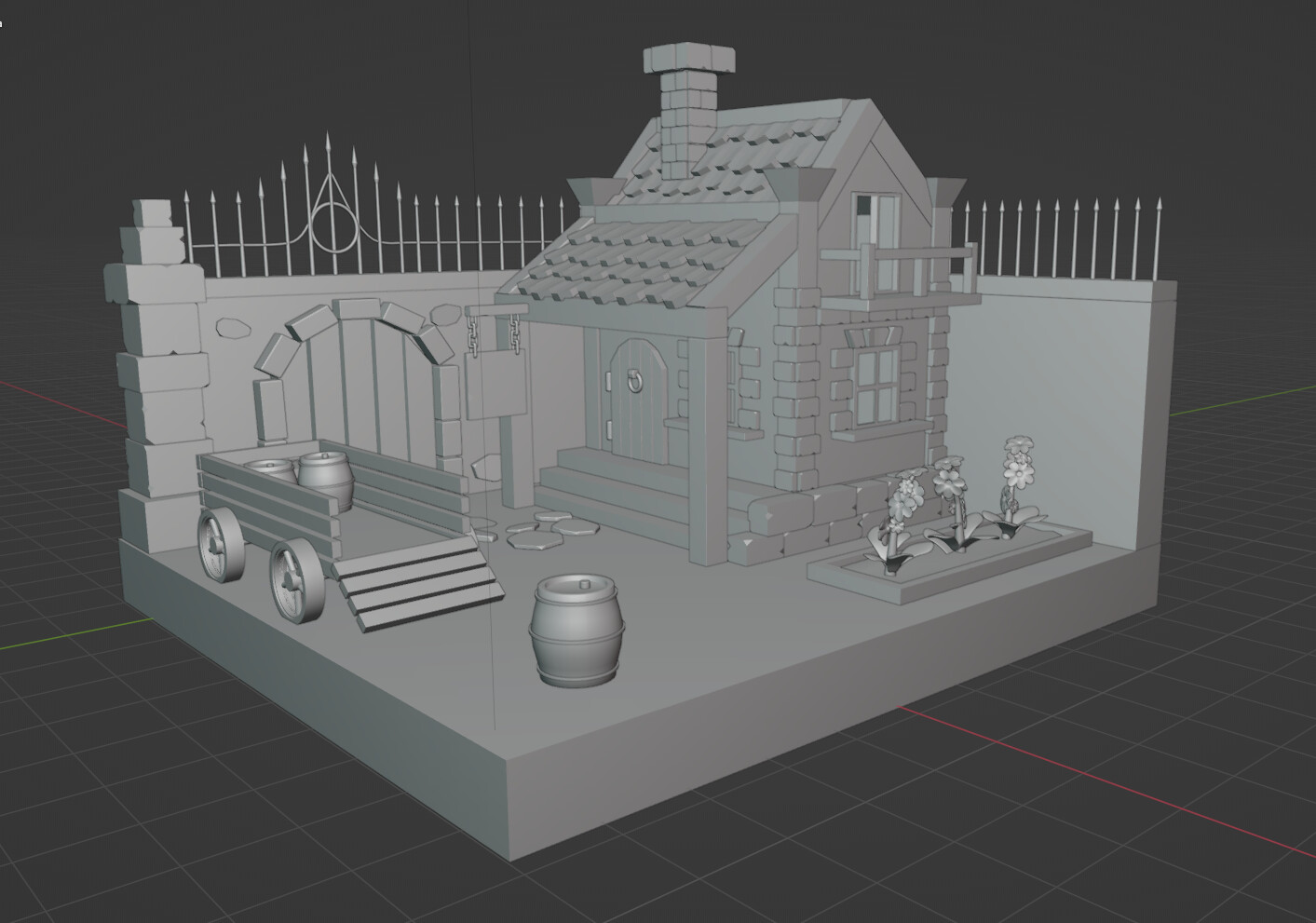 ArtStation - 3d game house Blender