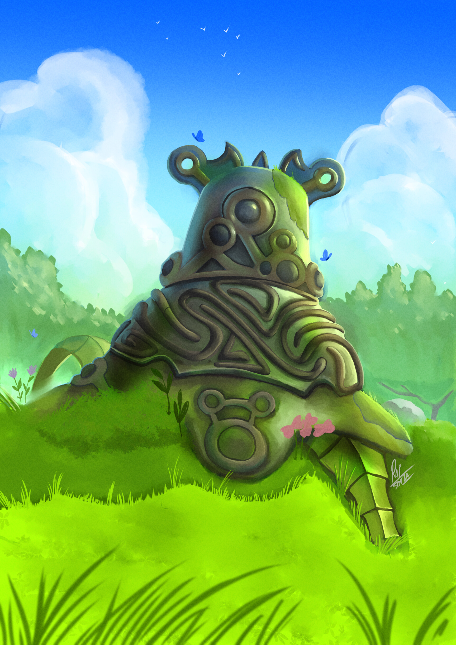 ArtStation - Fallen Guardin Zelda BOTW