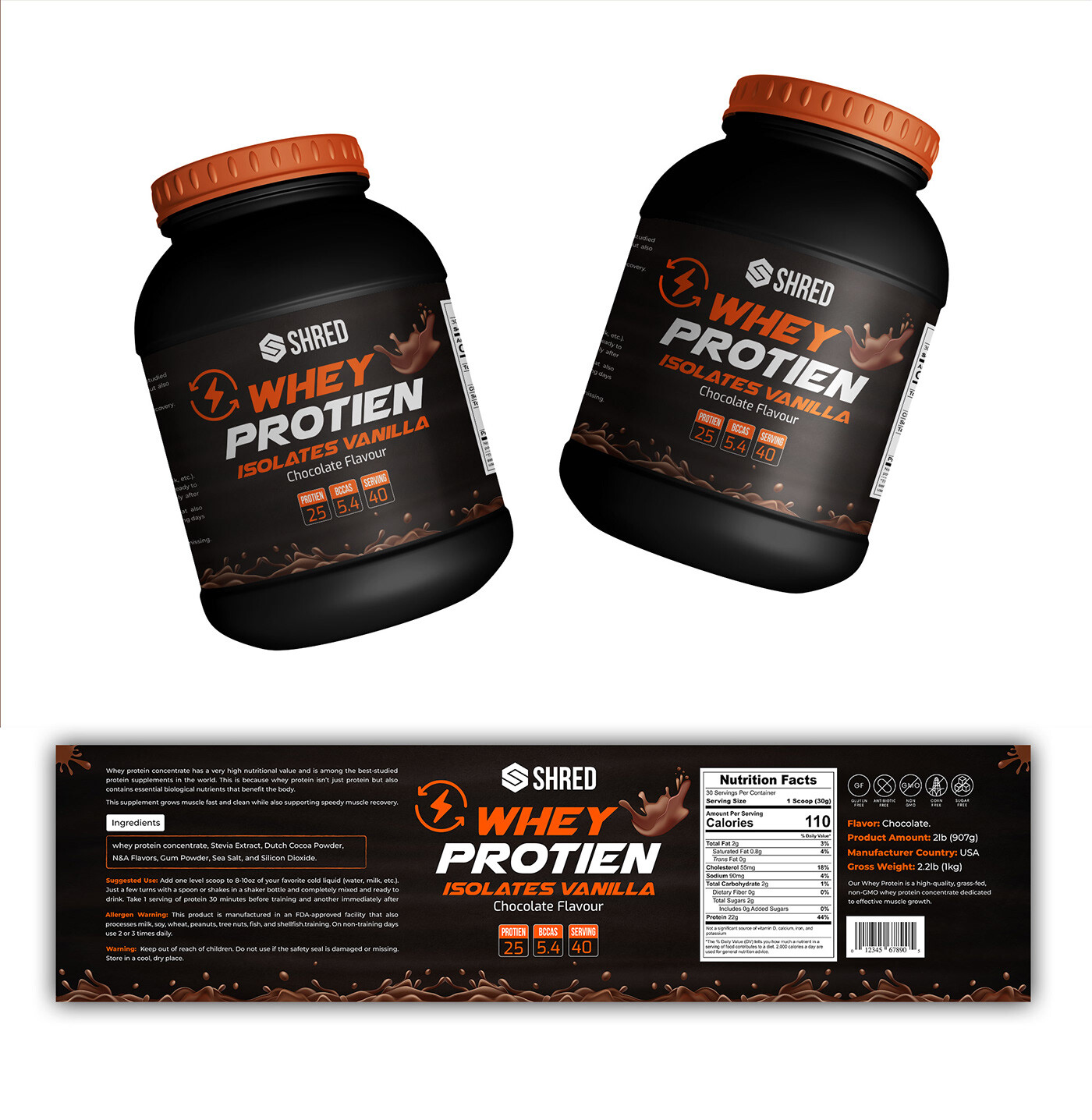 ArtStation - WHEY PROTEIN | Packing label design
