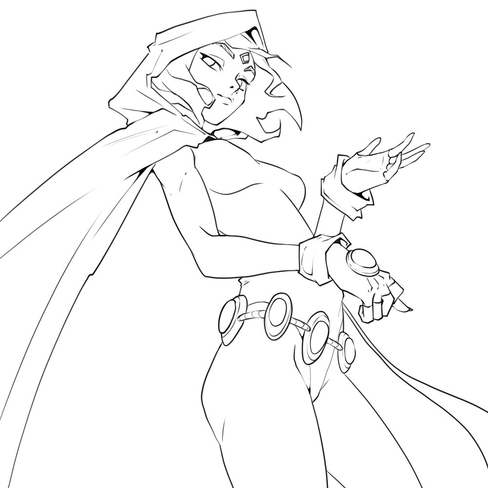 raven dc coloring pages