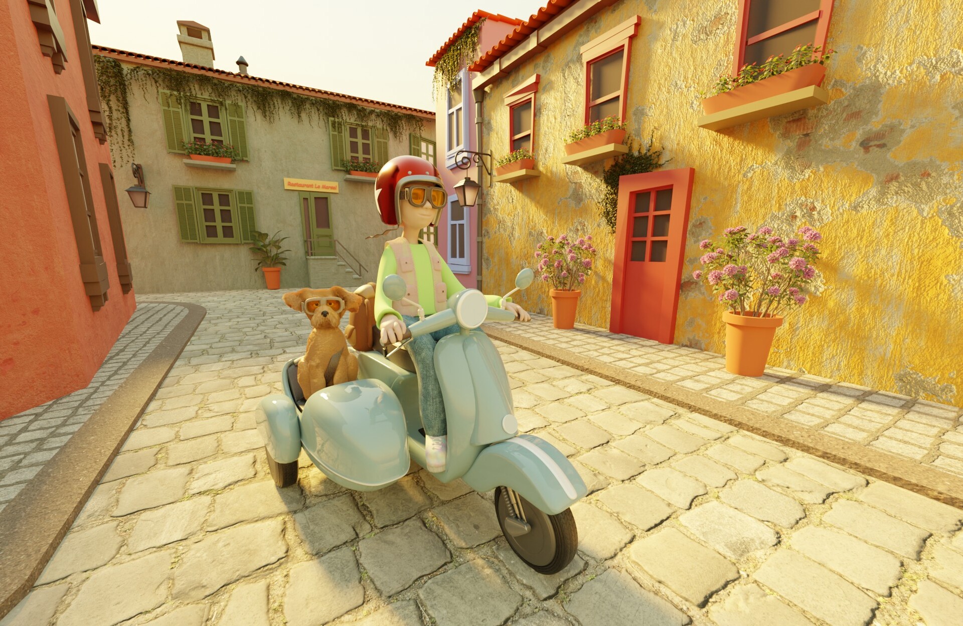 ArtStation - Rider with dog