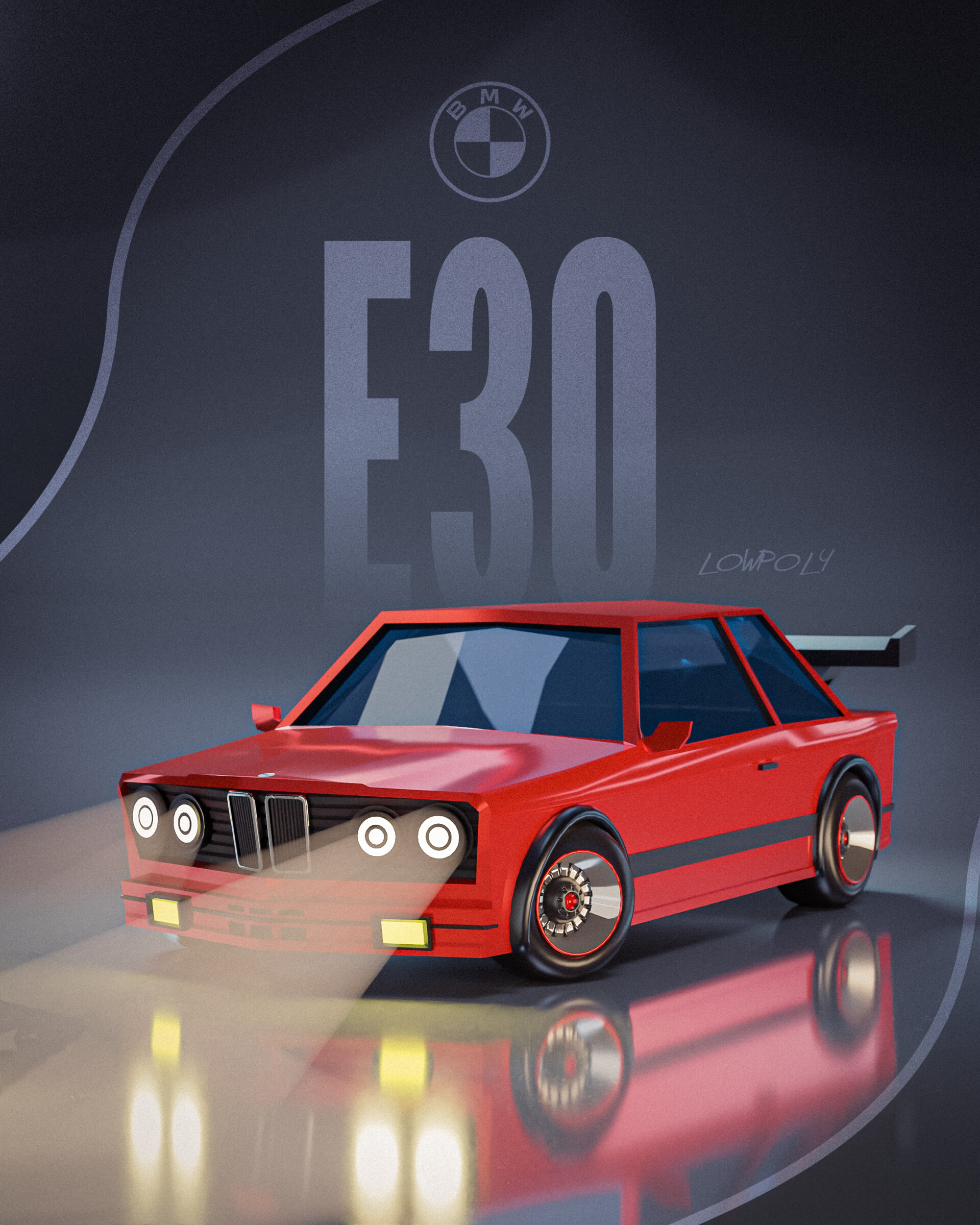ArtStation - Low Poly Car Model insp.E30
