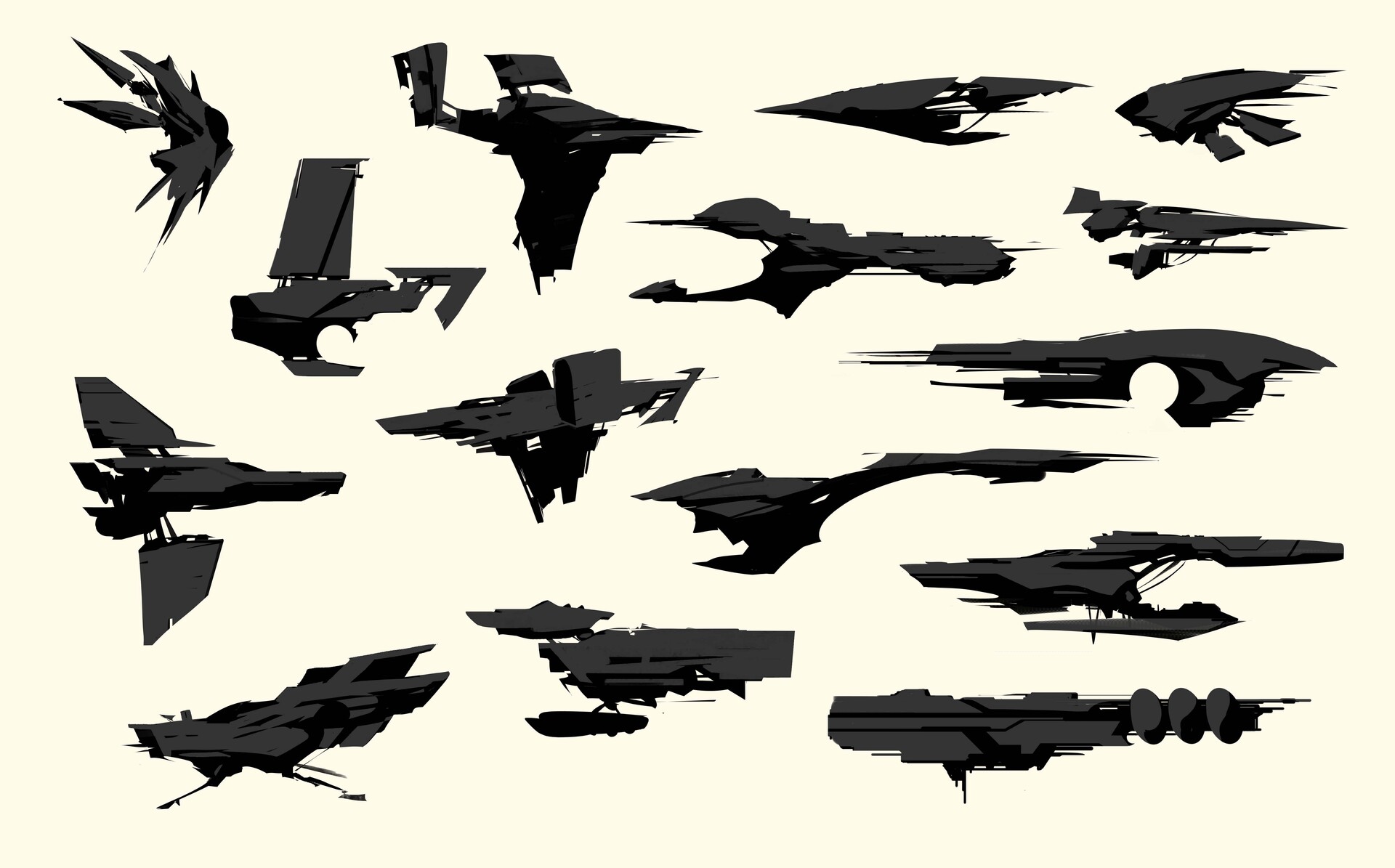 ArtStation - spaceship silhouettes
