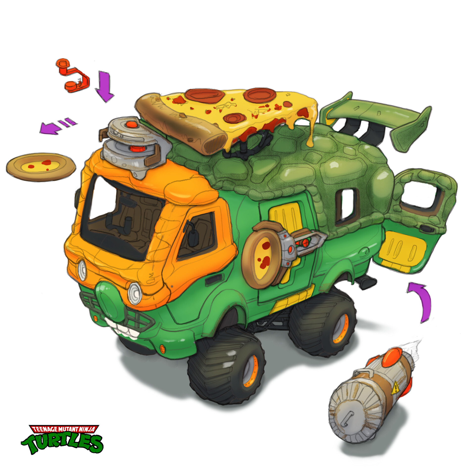 Joshua Grier - TMNT Party Wagon Toy Fanart