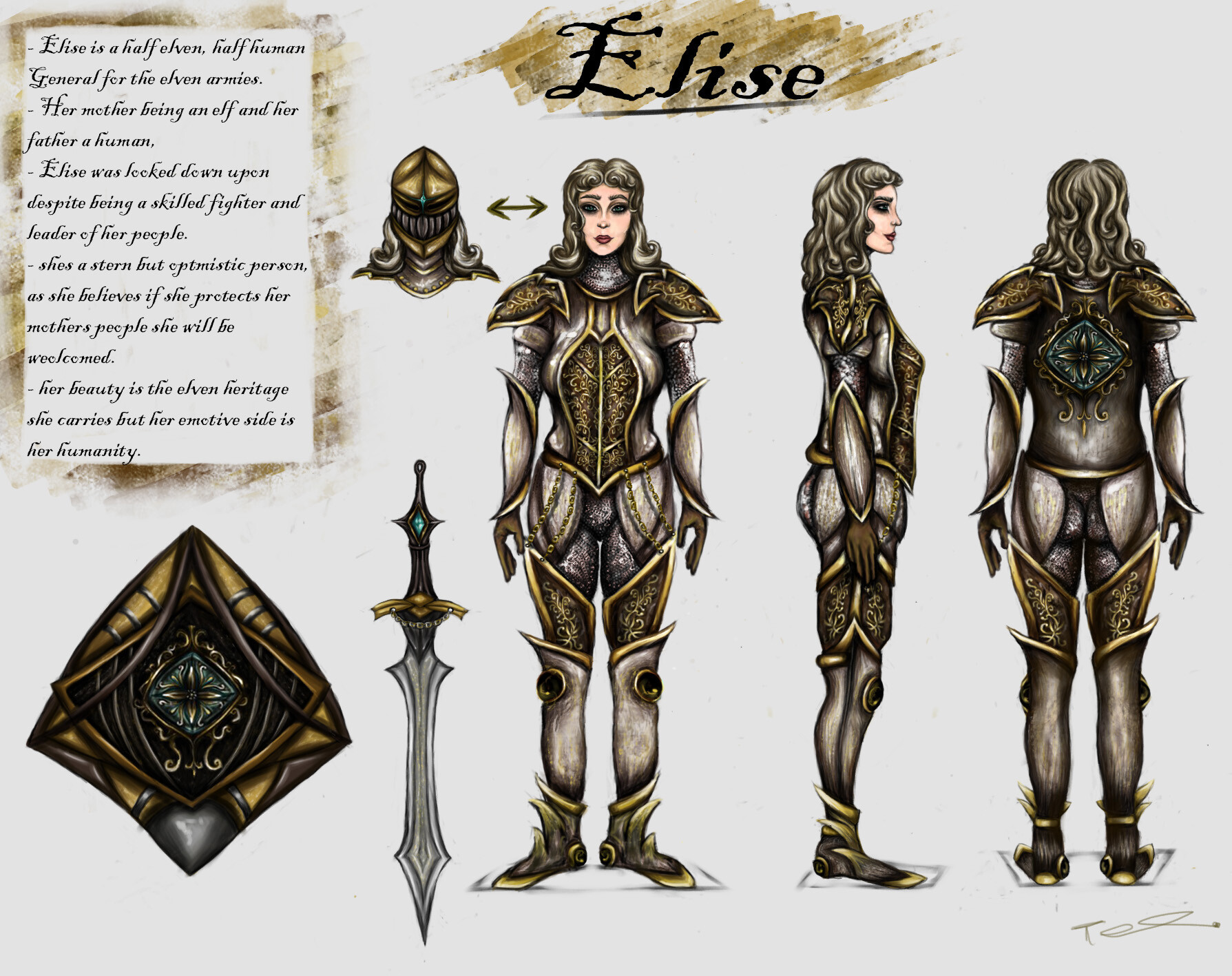 ArtStation - Character sheet for 'Elise', an Original Concept.