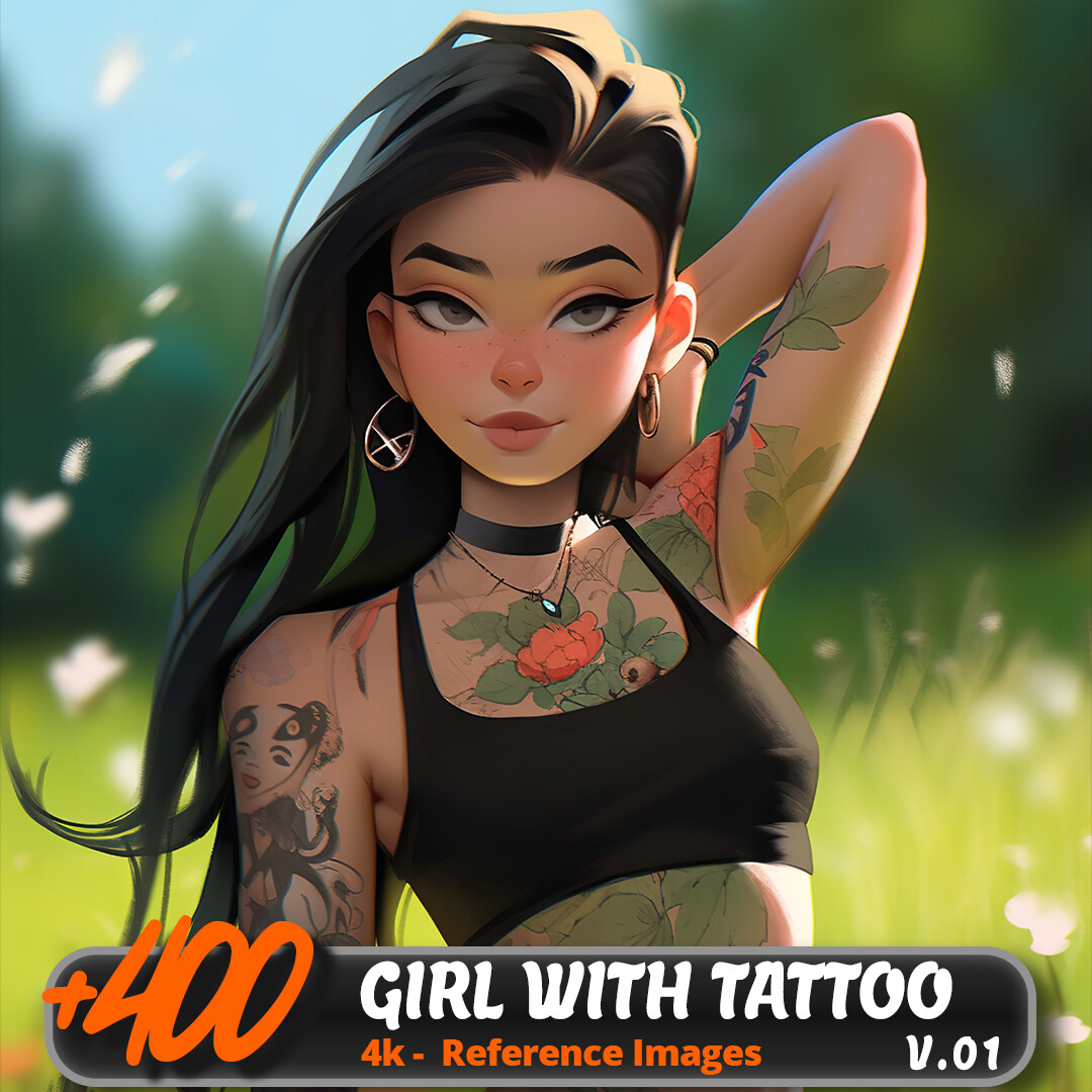 ArtStation - GIRL WITH TATTOO VOL. 01/ 4K/ Reference Image