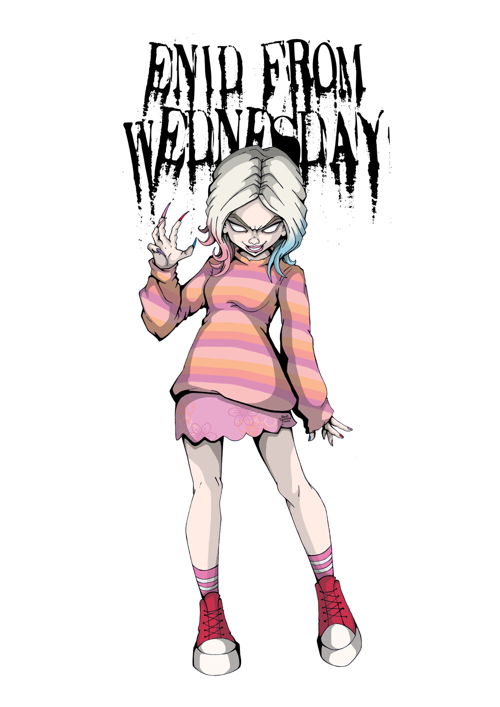 ArtStation - Enid From Wednesday creepy cute cartoon