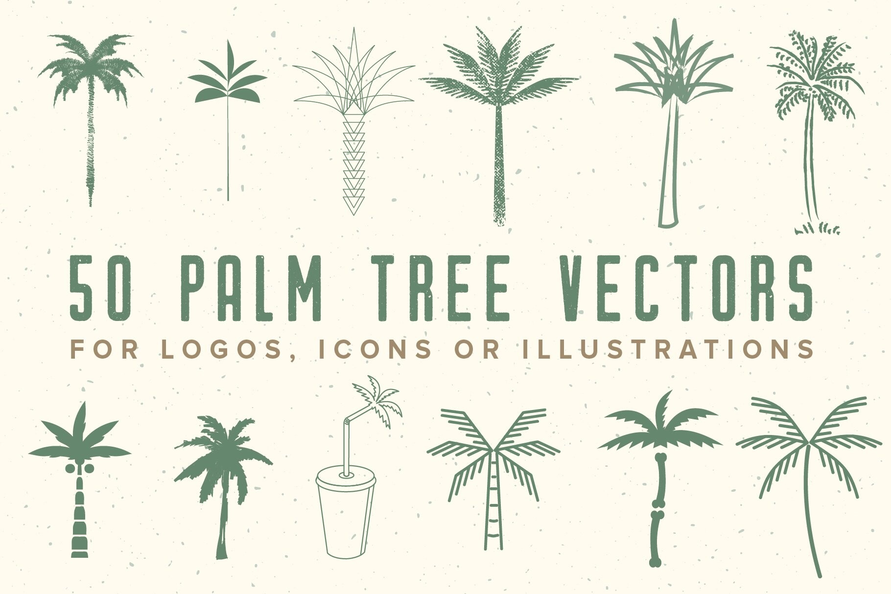 ArtStation - 50 Palm Tree Vector Logos Icons