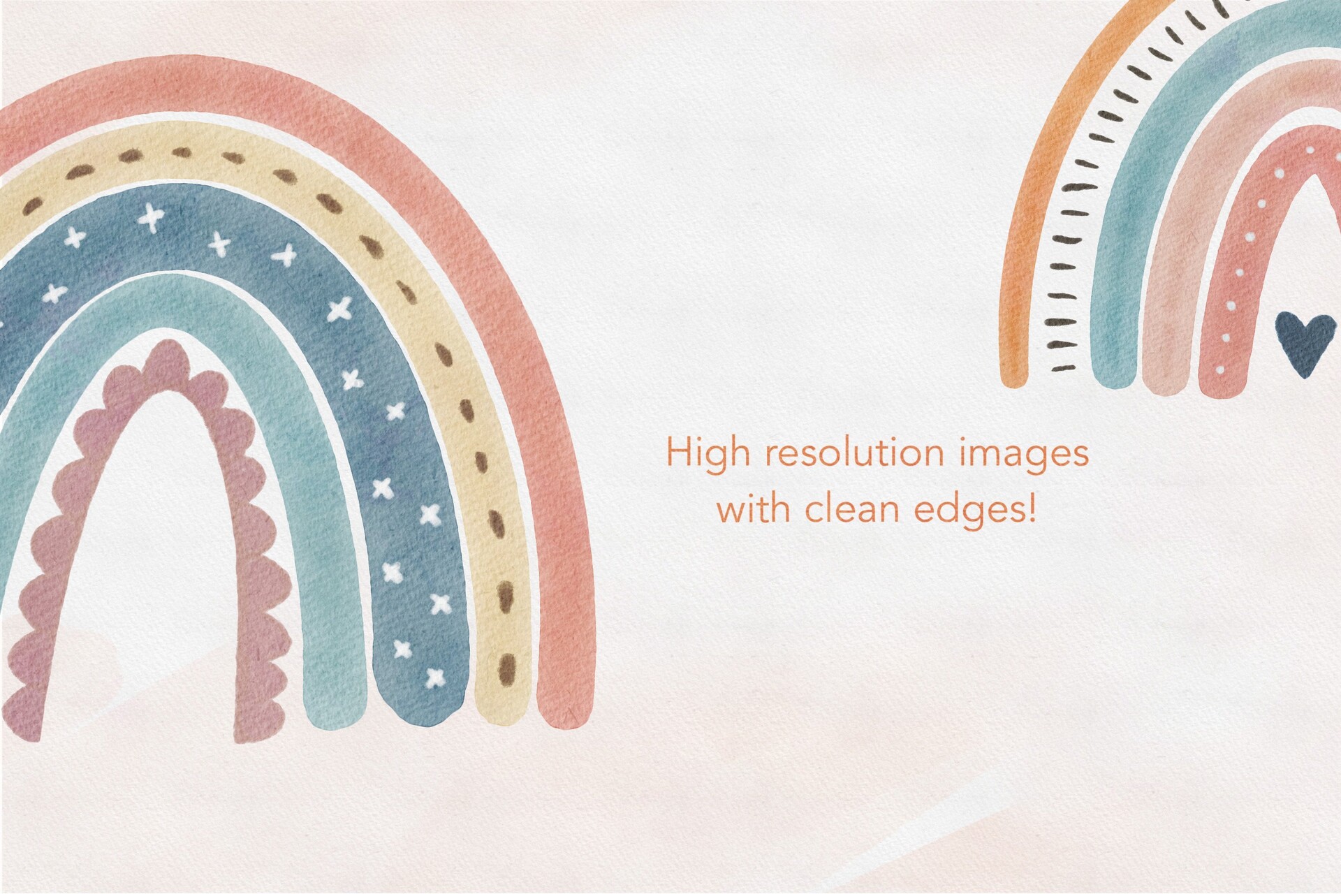 Revo - Watercolor Boho Rainbow Clipart png