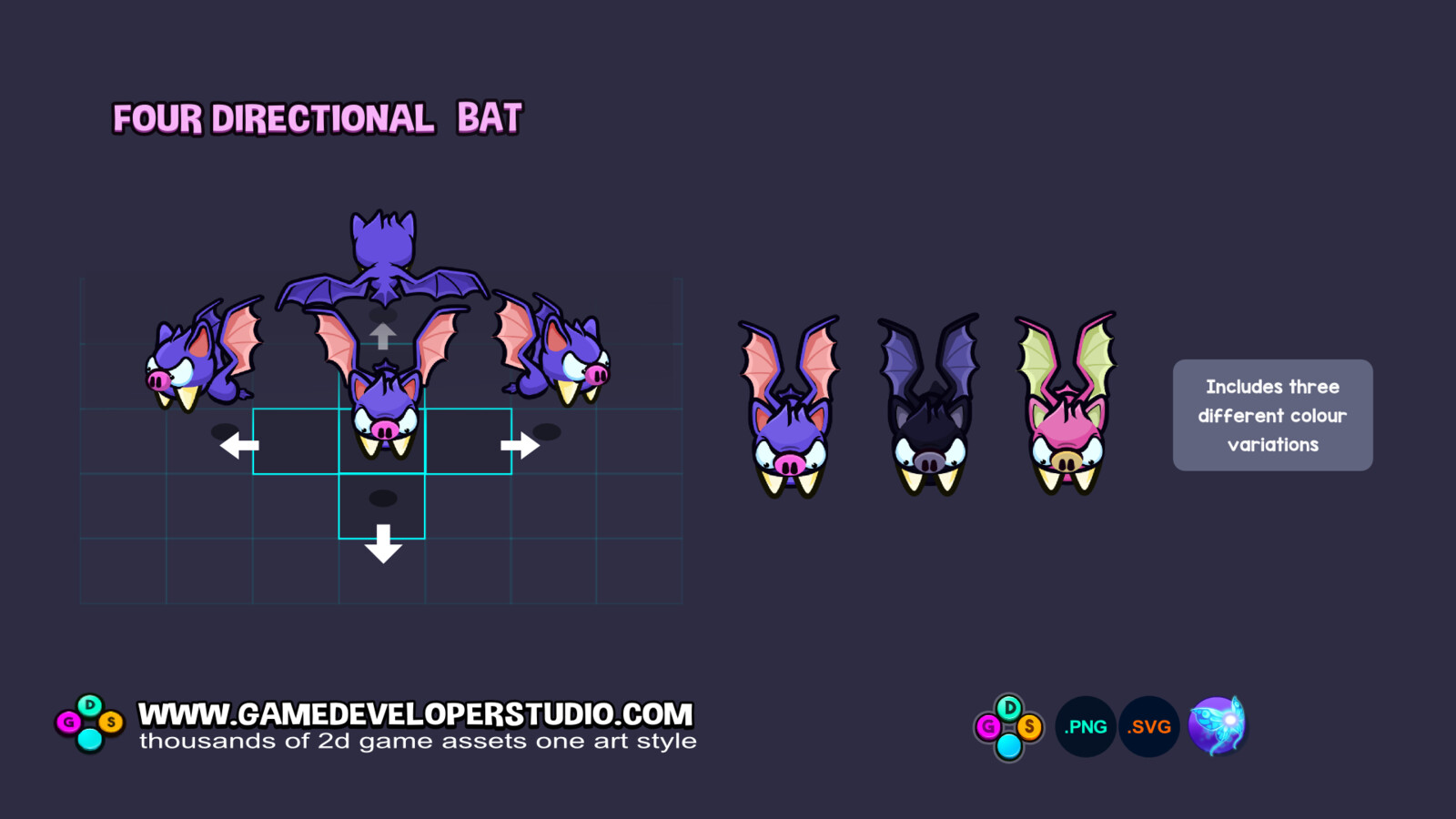 Robert Brooks - Four directional animated bat sprite