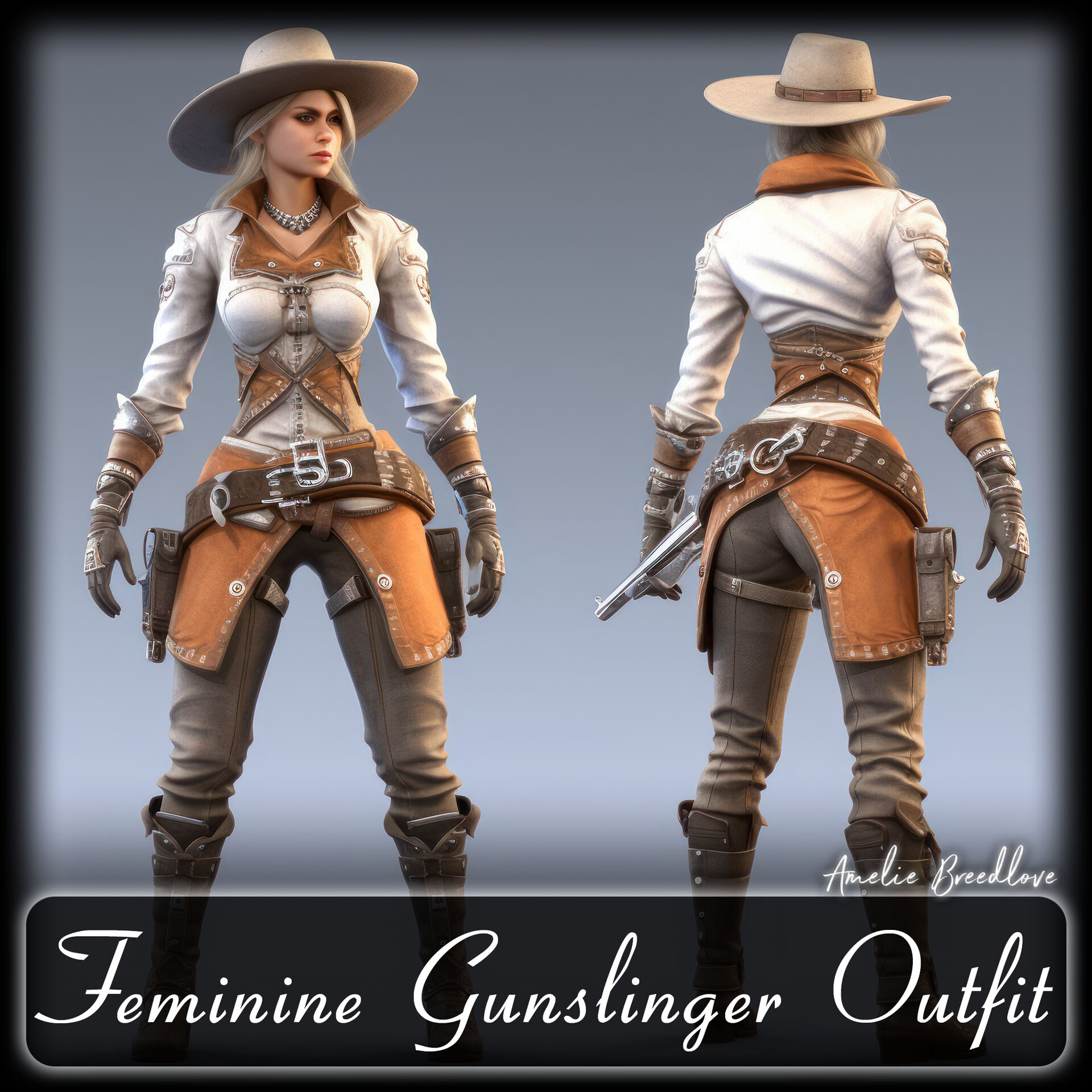 ArtStation - 200 Feminine Gunslinger Outfit Reference Pack | 4K | v.149