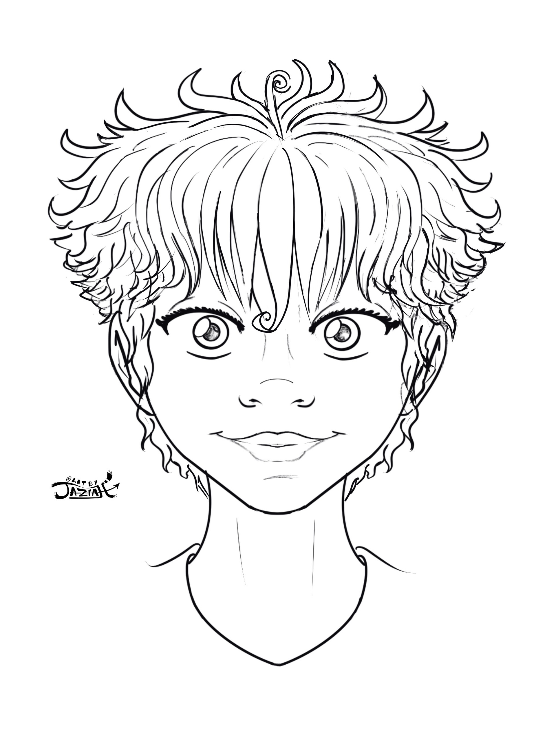 ArtStation - Female Character Portrait (Rough Line Art)