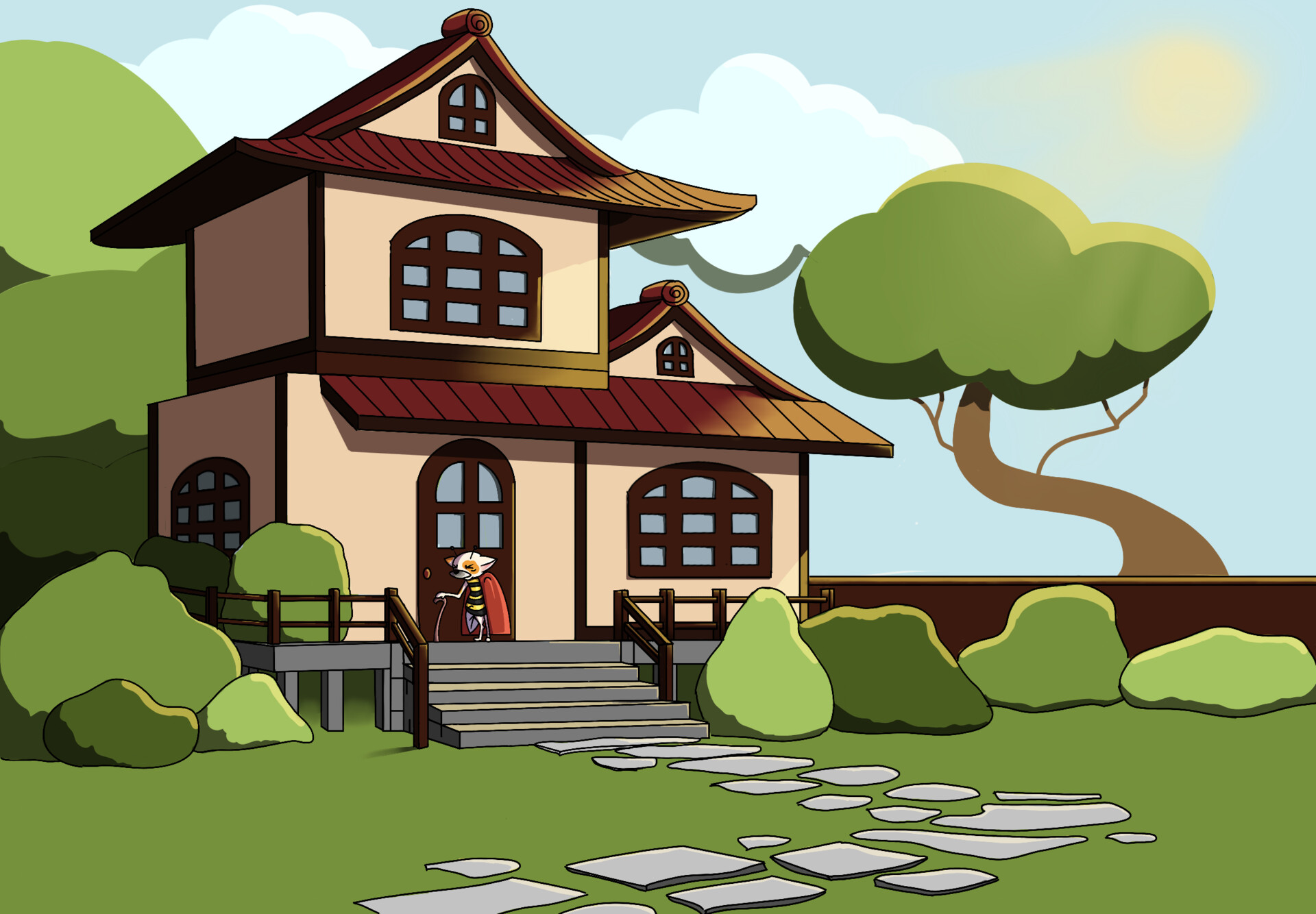 ArtStation - Outside house at morning