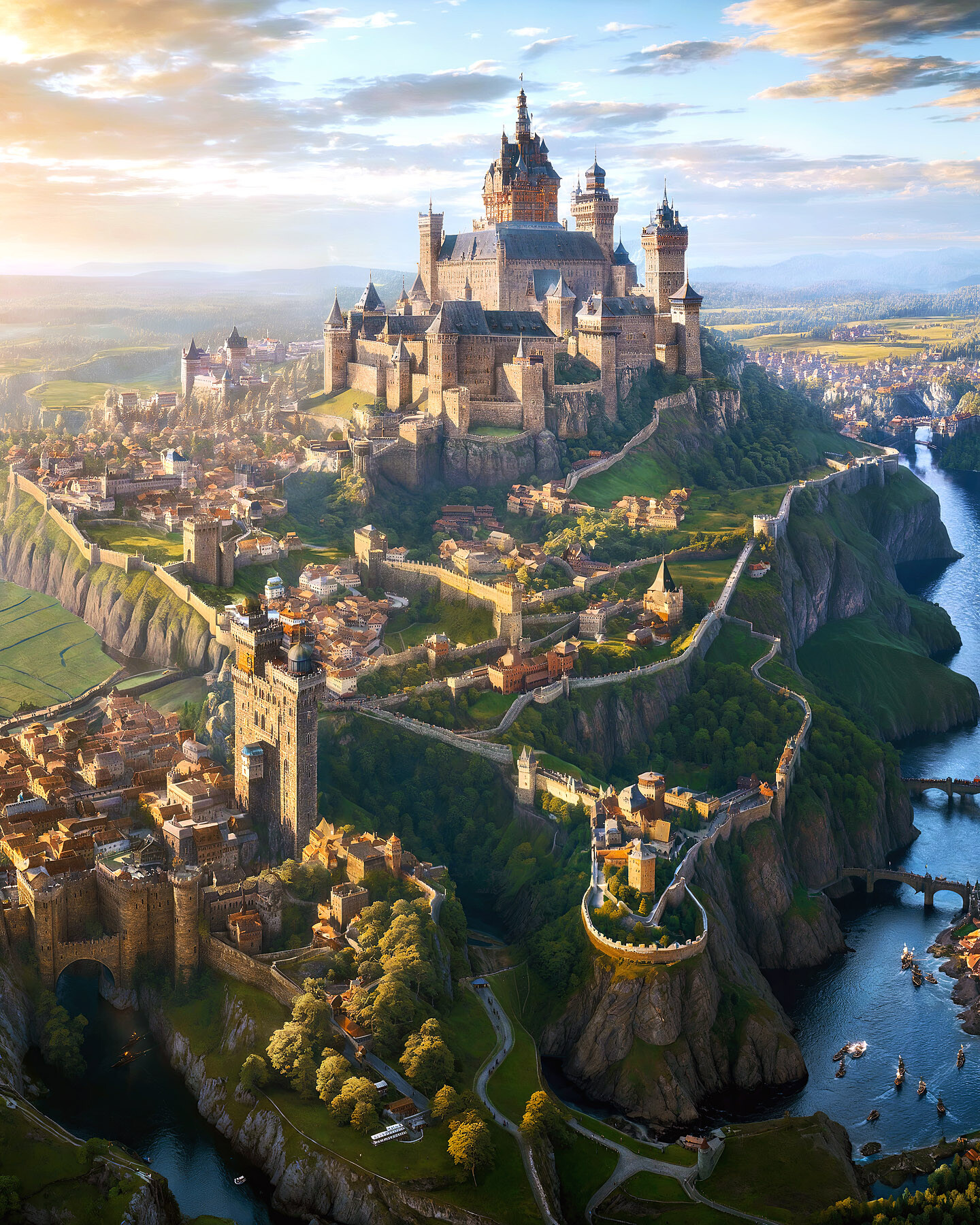 ArtStation - Castle Town at Dawn