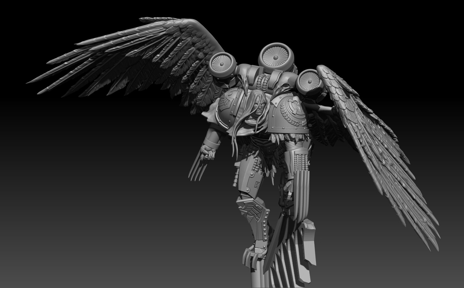 ArtStation - Corvus Corax, the Liberator, Primarch of the Ravenguard from warhammer 40k lore