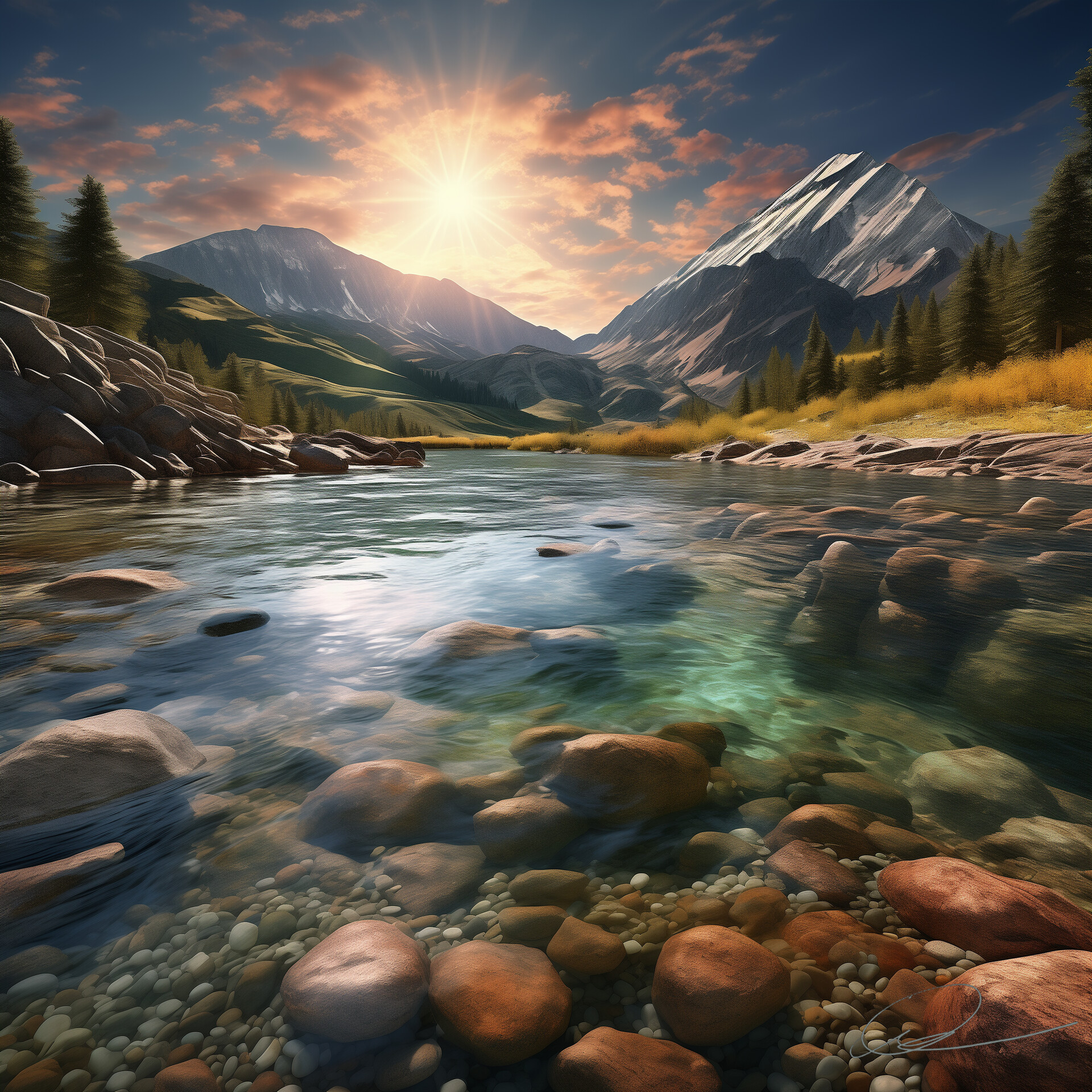 ArtStation - mountain stream