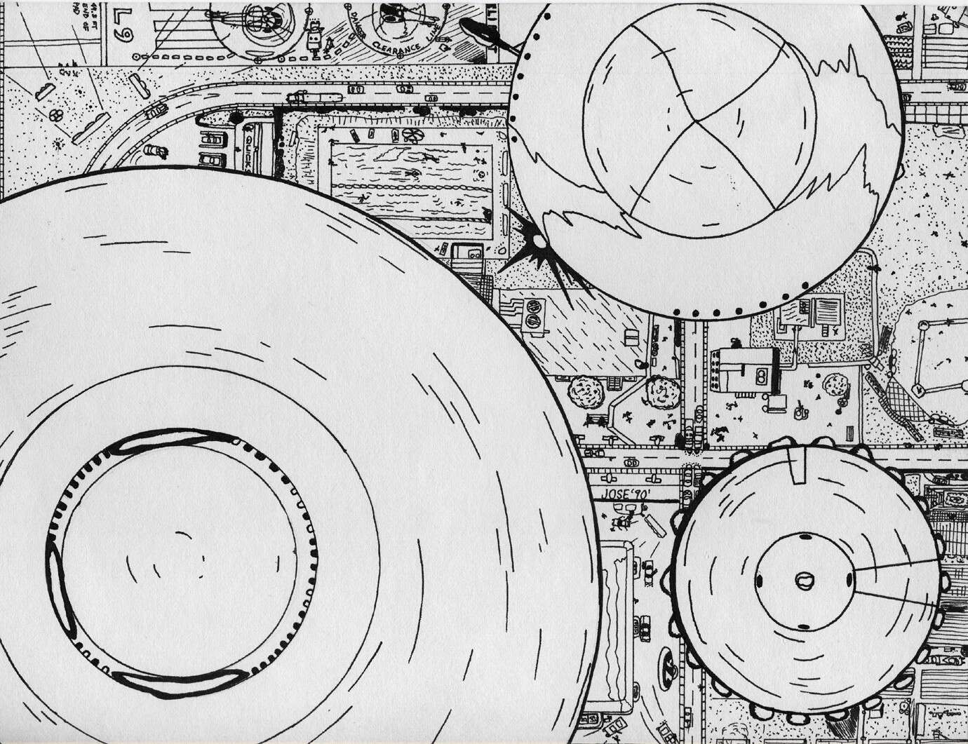 ArtStation - Eavesdropping (b/w line drawing)